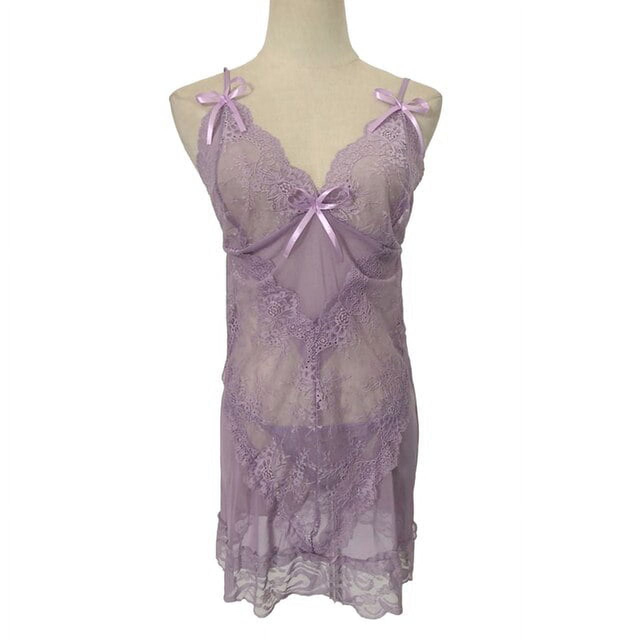 Ycnychchy Womens Sexy Lace Lingerie Sheer Night Dress Underwear Party Nightie Dropship
