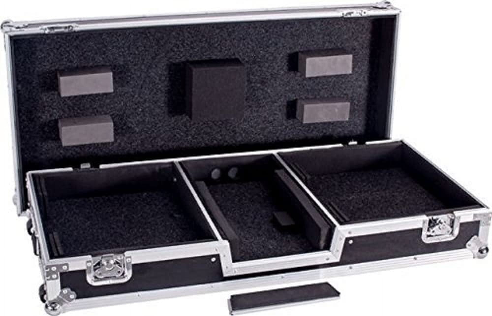 YCS Deejay LED Fly Drive DJ Coffin Case for Two Turntables Plus One ...