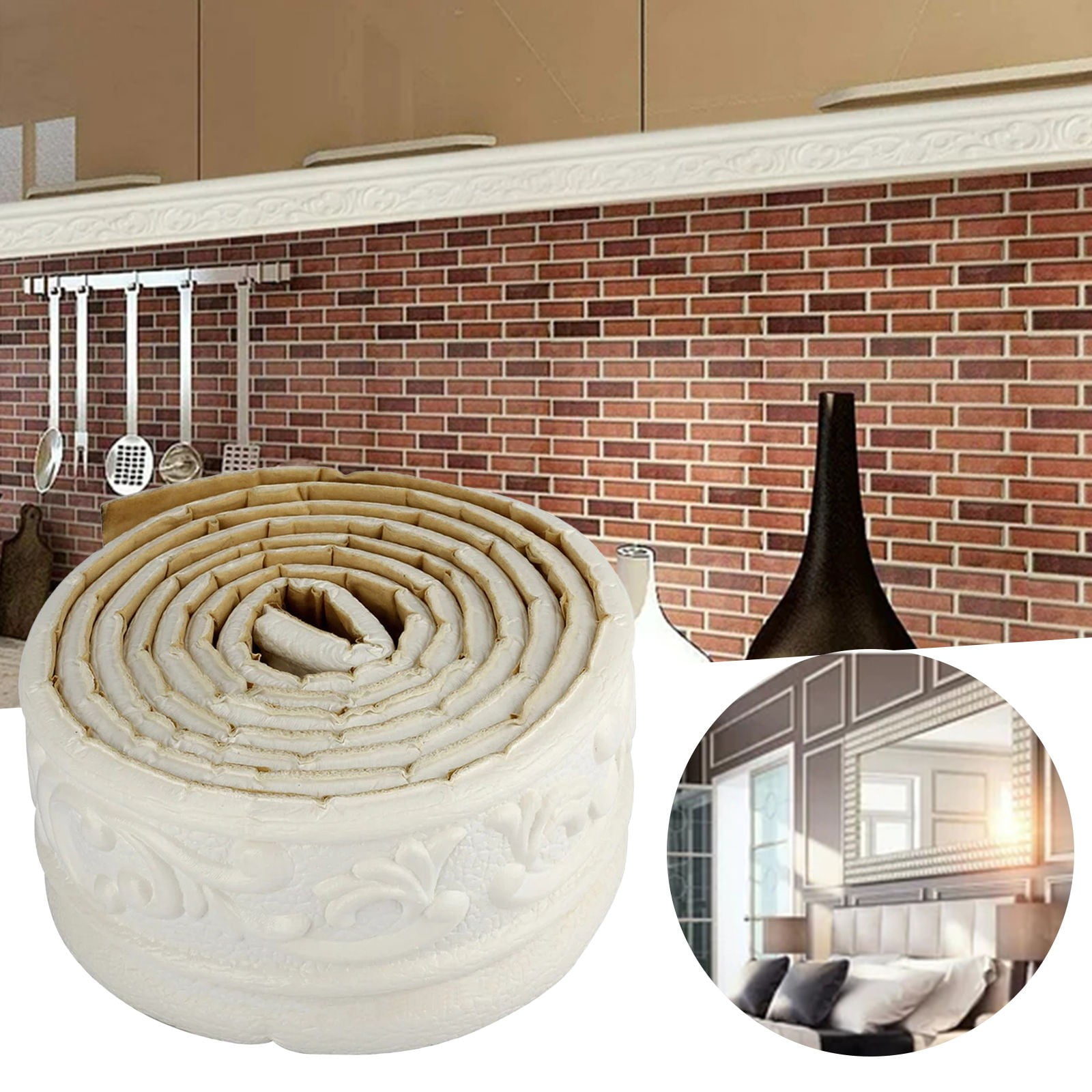 Ycenadp Wall Stickers 4pc Flexible Wall Molding Trim Self Adhesive 3d