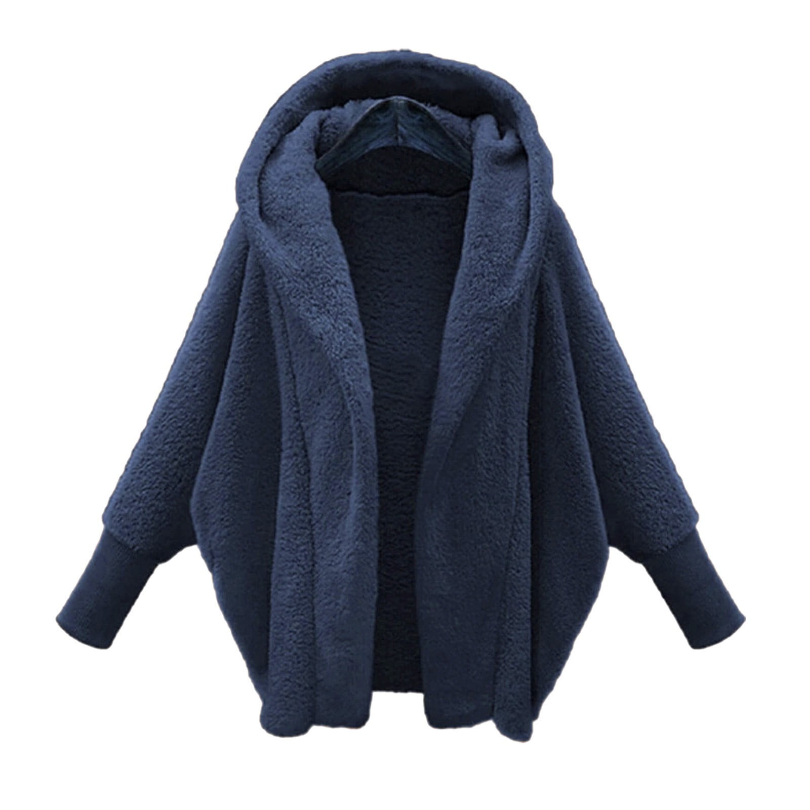 YDDIAN Hooded Fleece Jacket for Women Oversized Batwing Cardigans Open ...