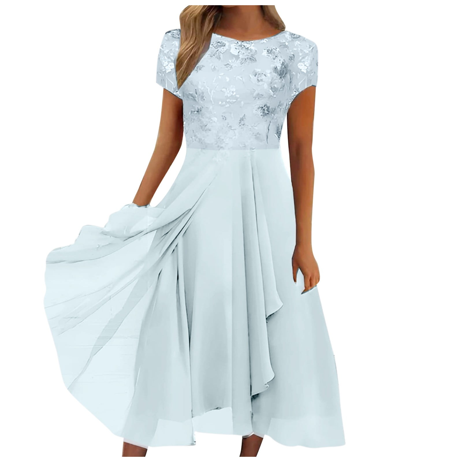 YDDIAN Laces Mother of Bride Dresses Chiffon Scoop Neck Mother of The ...