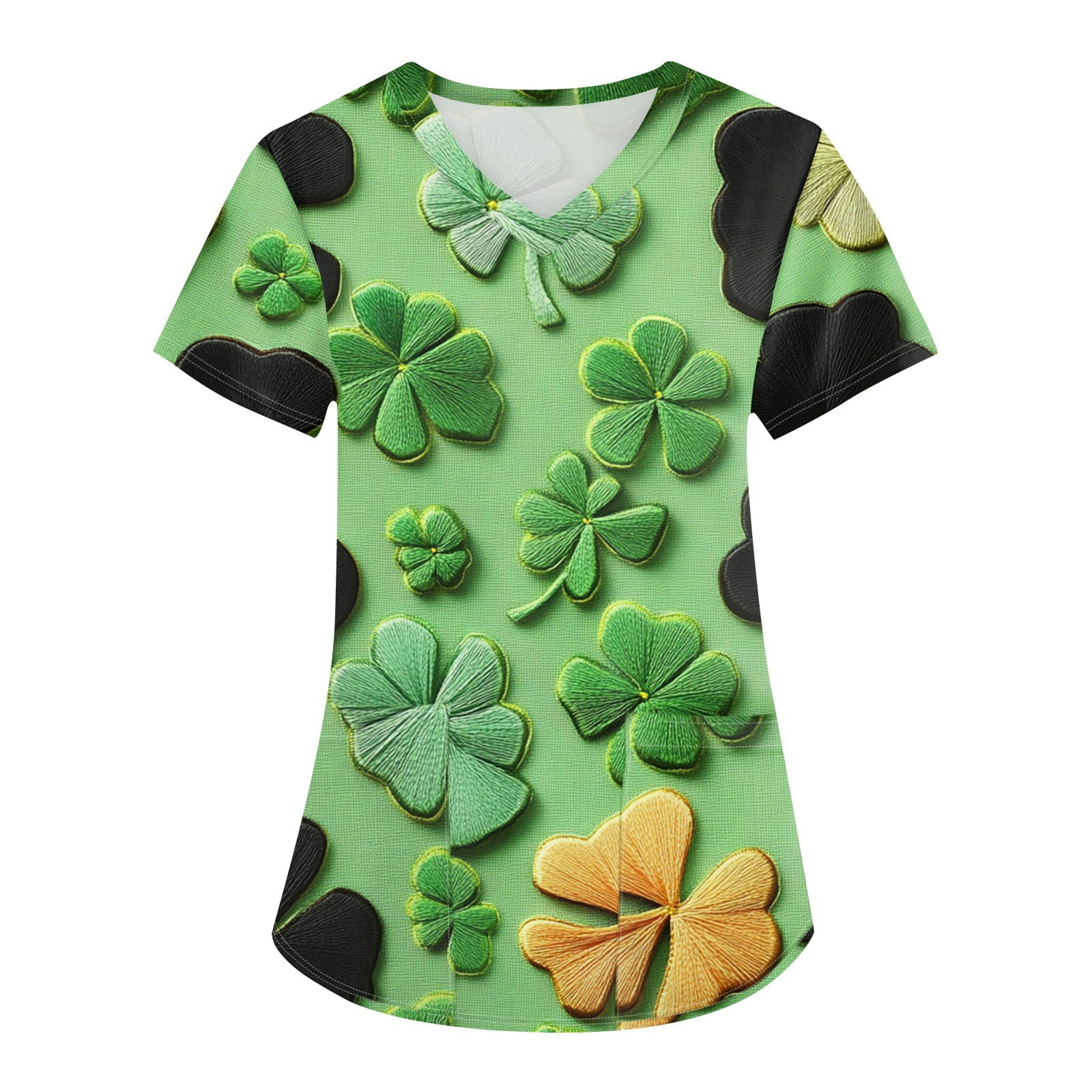 YDDIAN Patrick Scrub Top Short Sleeve Workwear V-Neck Scottish Scrubs ...