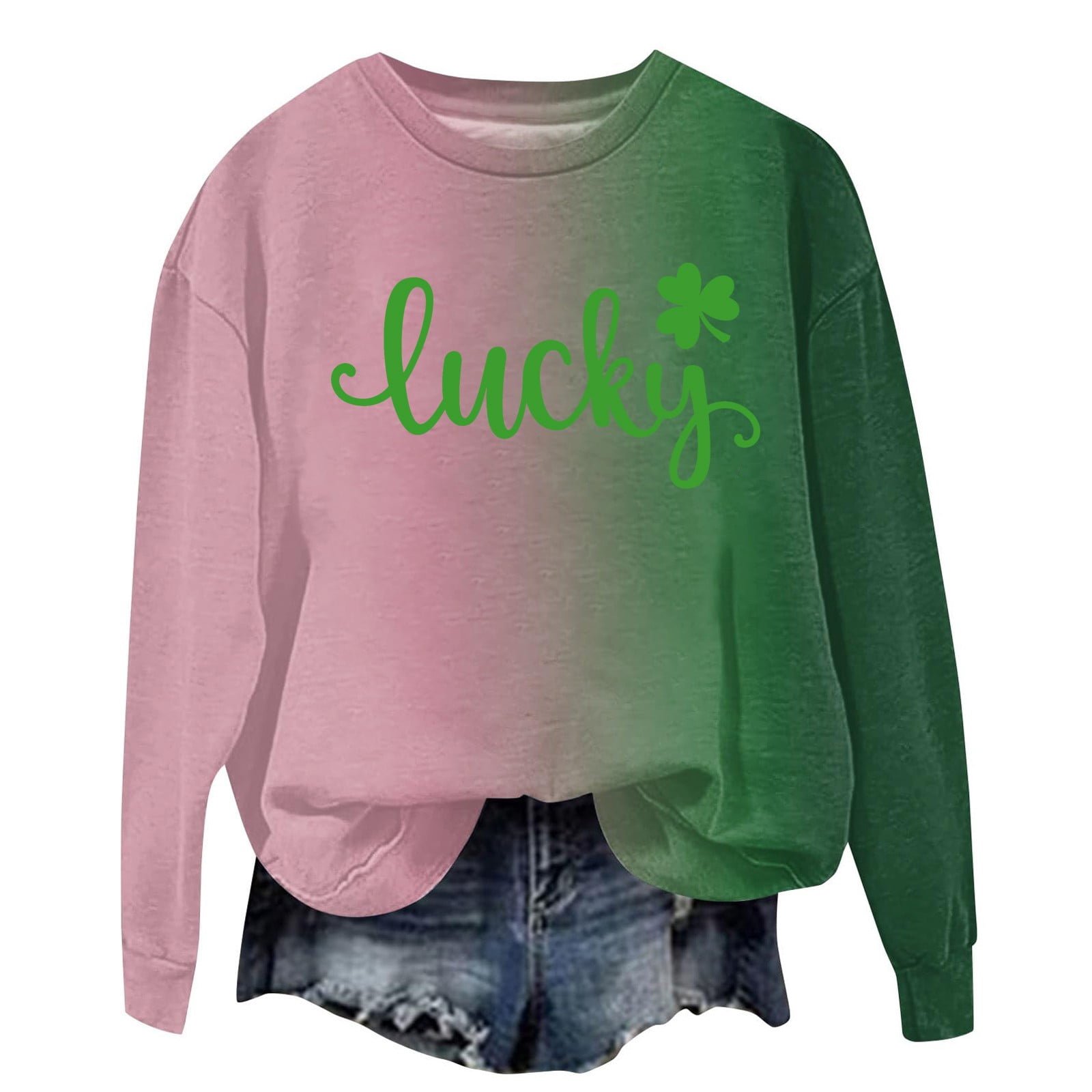 YDDIAN Patrick Sweatshirt Long Sleeve Vintage Round Neck Saint Patrick ...