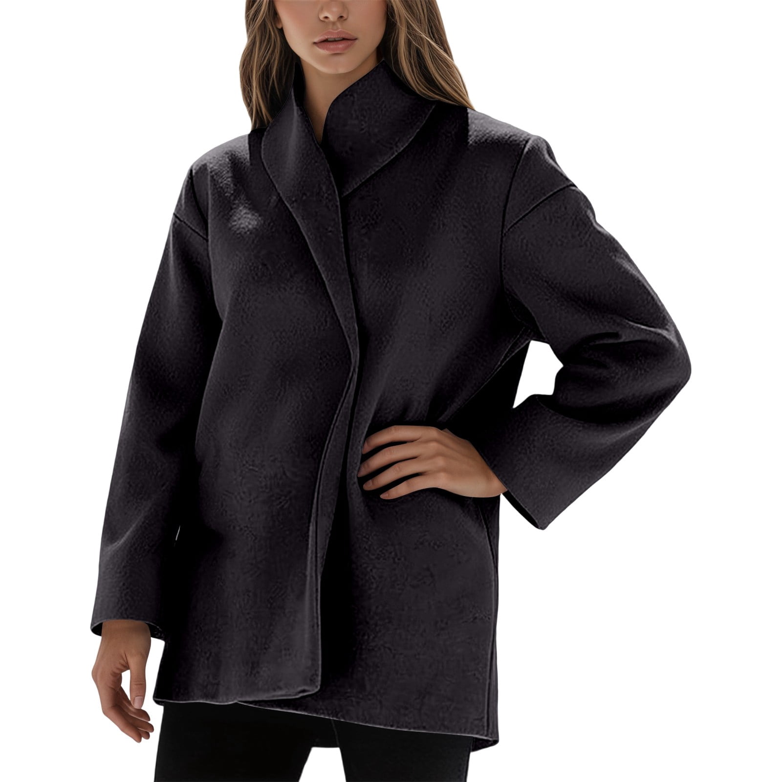 TIANZEN European Size Stylish Long Coat – Loose Fit Hooded Blend For ...