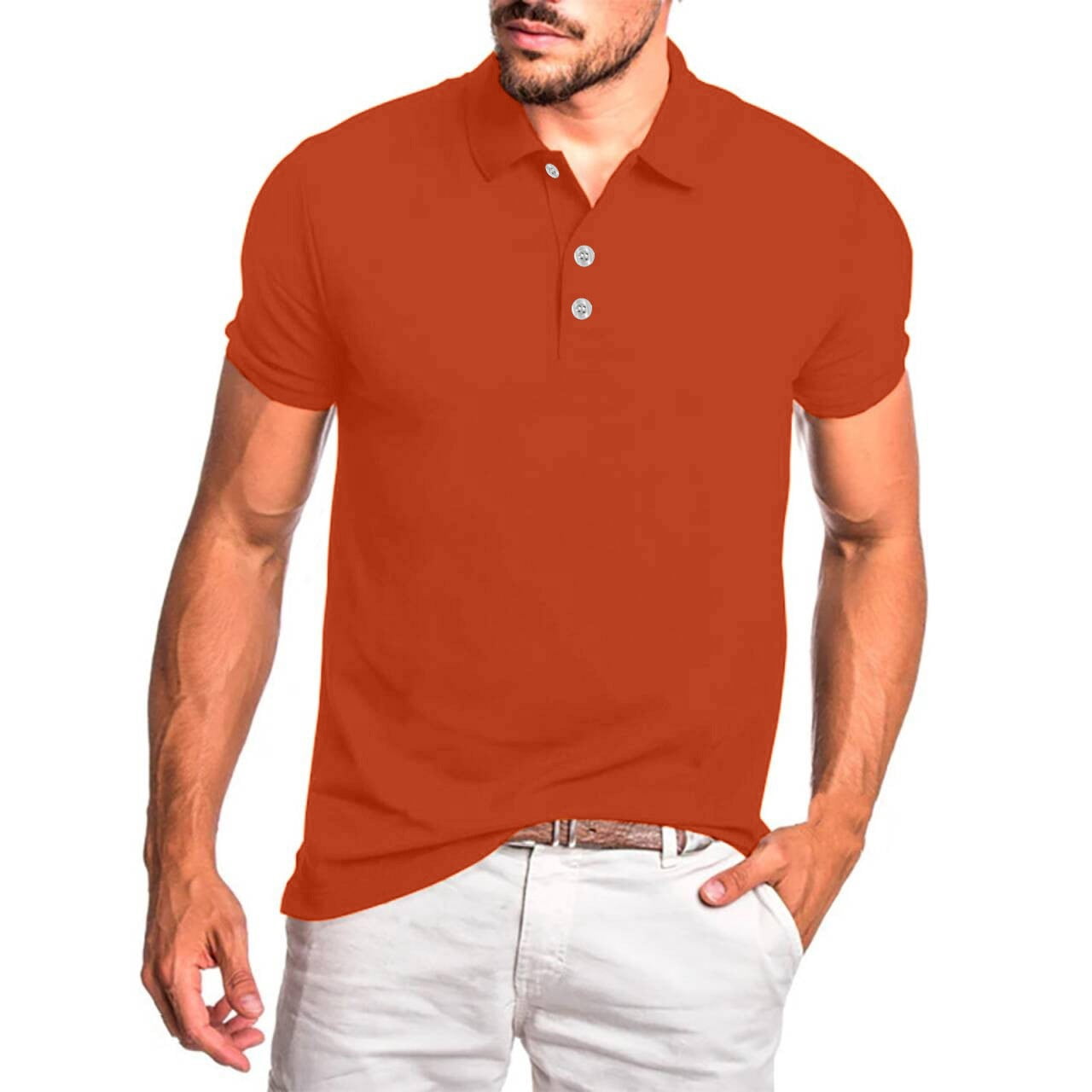 YDDIAN polo shirt for Men Short Sleeve Soft Cotton Collared Shirt ...
