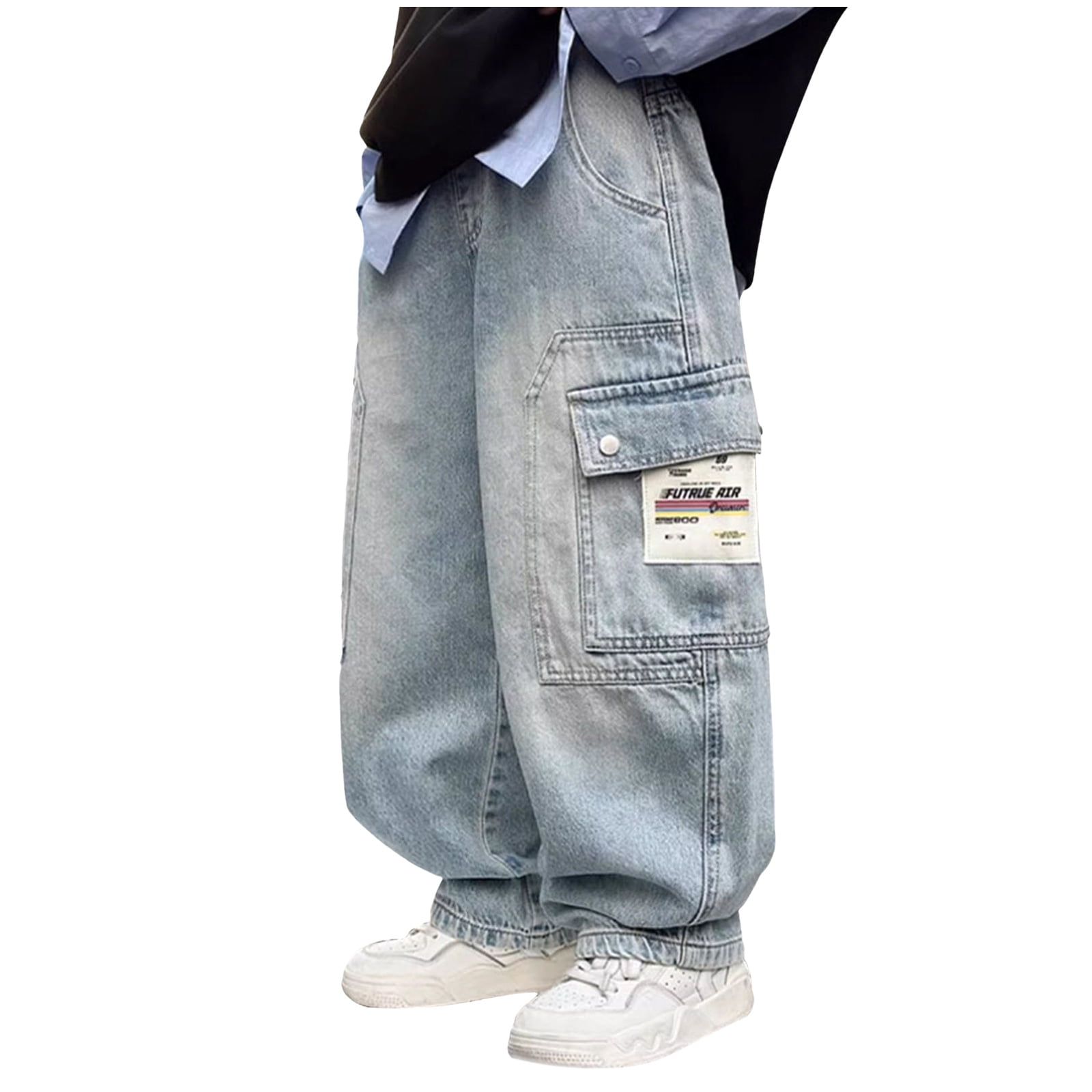 YDFCWX Boy Jeans Boys' Skinny Fit Stretch Denim Jean Boys Y2K Relaxed ...