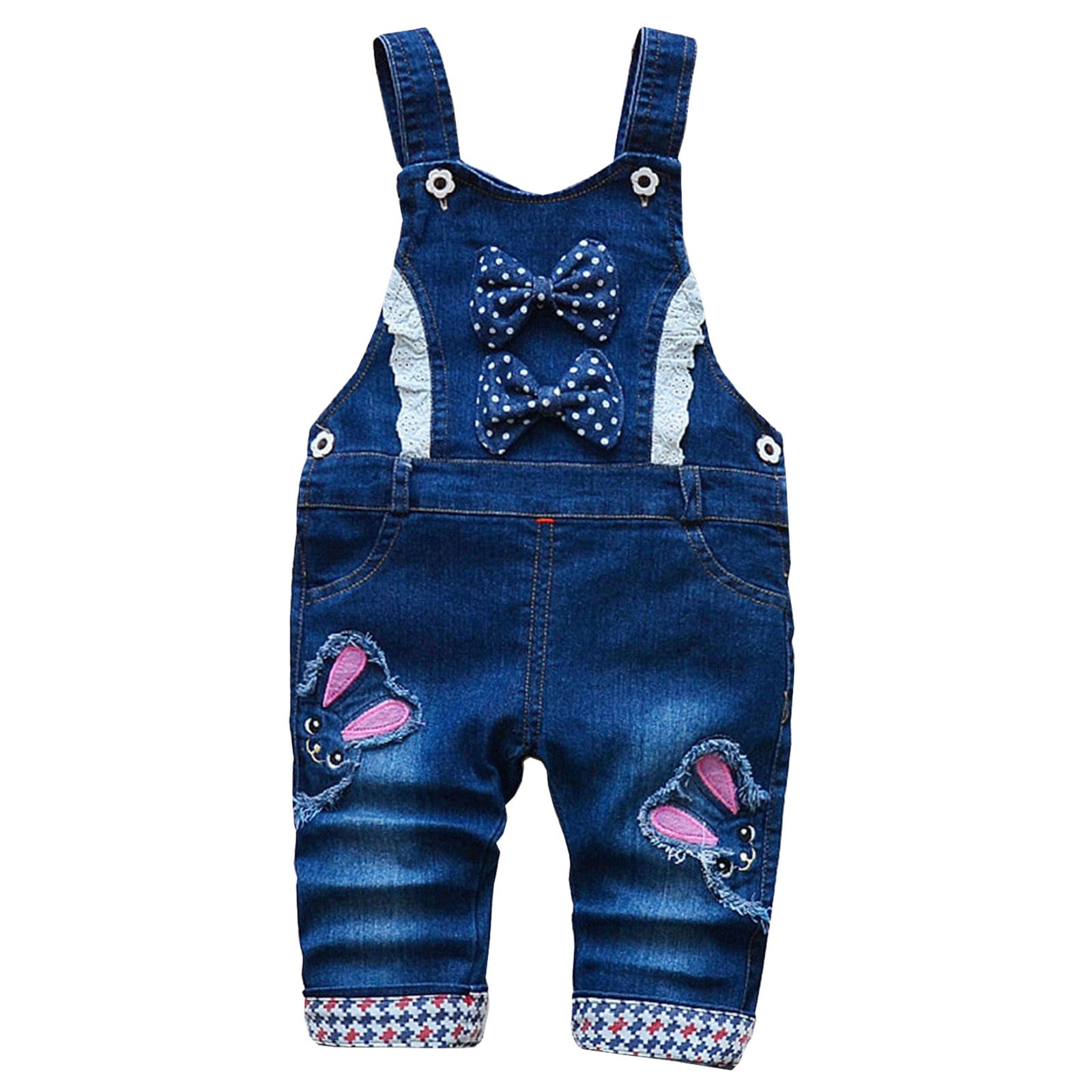 YDFCWX Kids Overalls Toddler Girl Baby Girl Cute 3D Jean Leisure ...