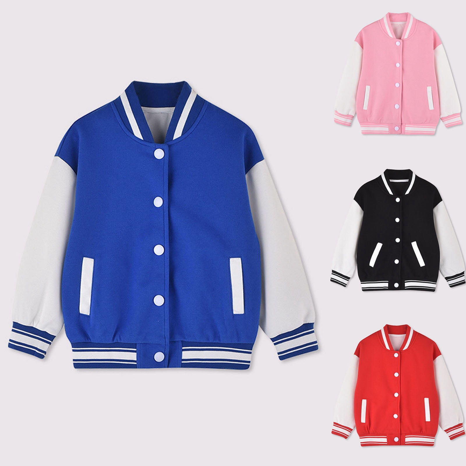 YDFCWX Kids Varsity Jacket Girls Boys Baseball Jacket Bomber Coat ...