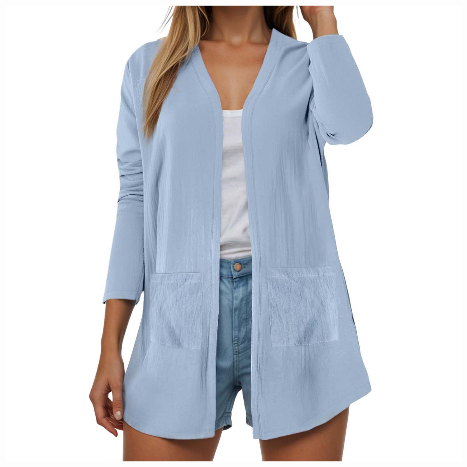 YDFCWXW Lightweight Cardigans for Women Long Sleeve Open Front ...