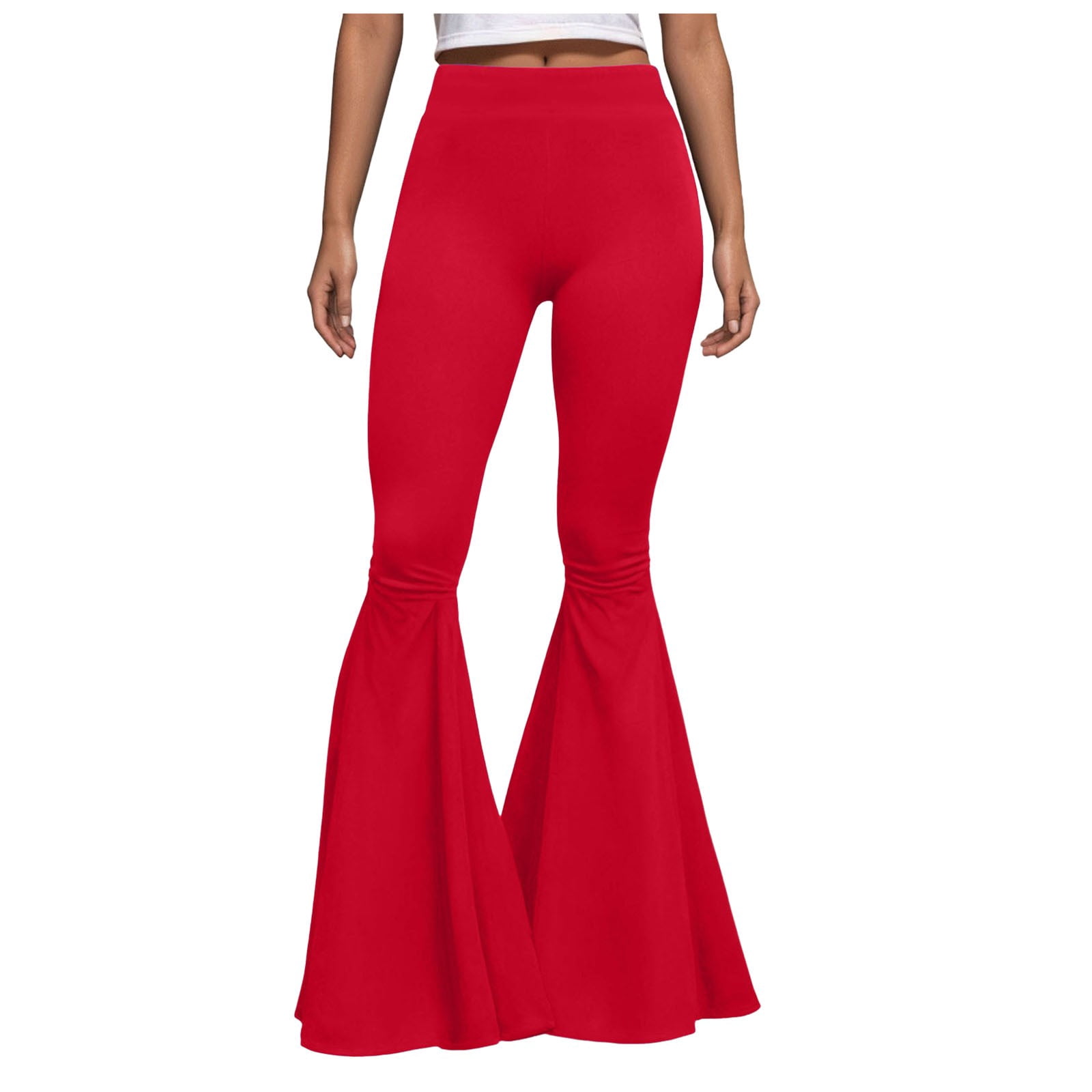 YDFCWXW Women's Stretchy Wide Leg High Waist Bell Bottom Flare Yoga ...