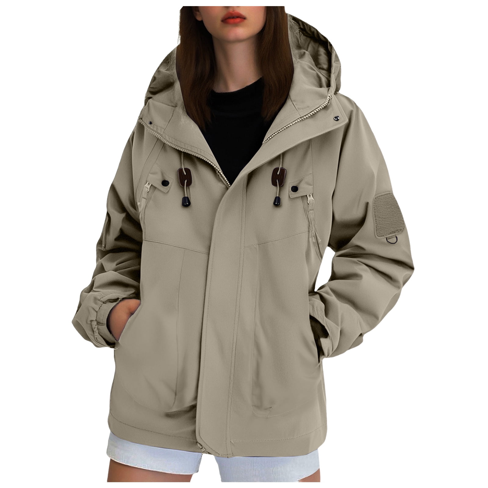 YDFCWXW Womens Waterproof Rain jacket with Hood Lightweight Windbreaker ...