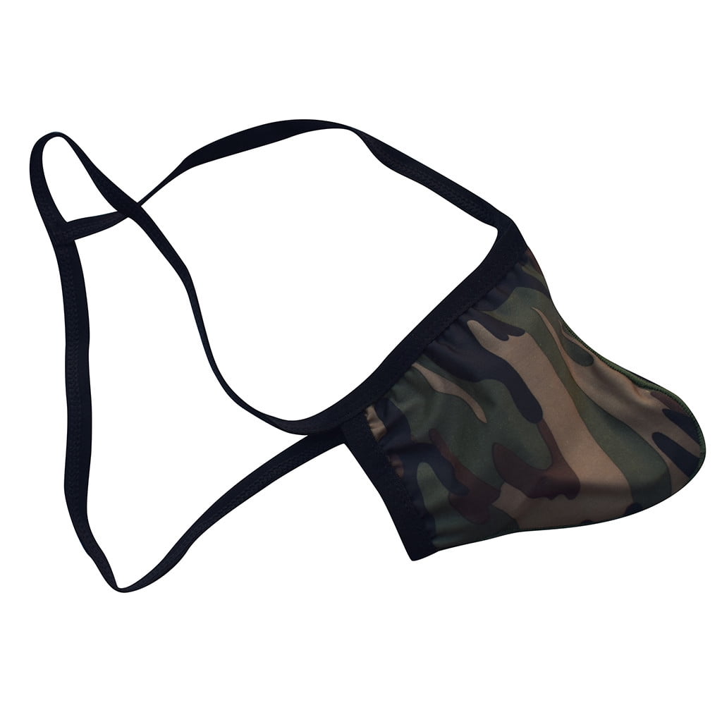 YDKZYMD Camouflage Men Thong Bikini Sexy Stretchy Jockstrap with Pouch ...