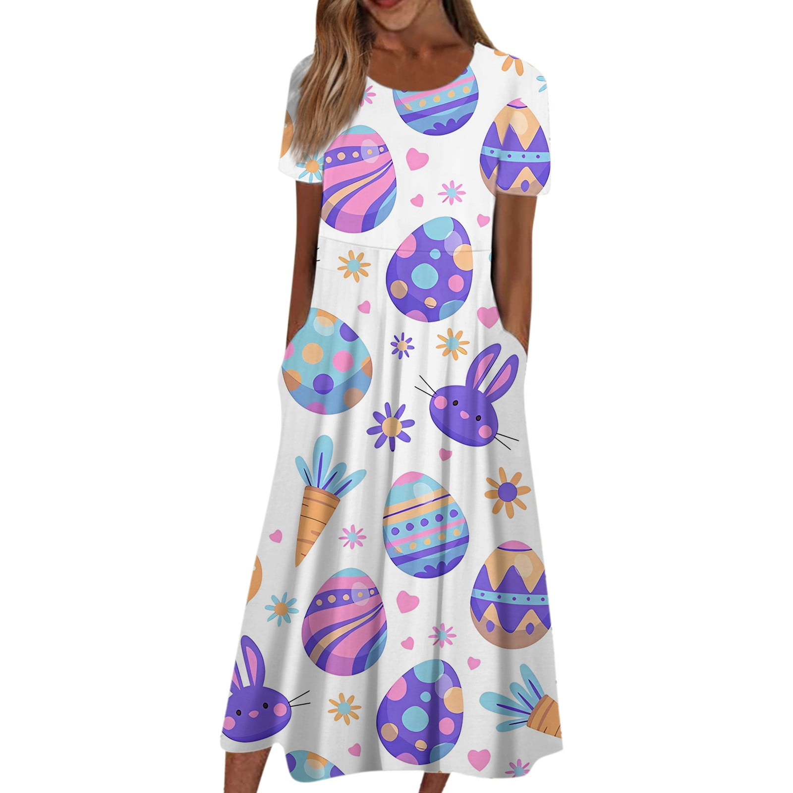 YDKZYMD Easter Dresses for Women Plus Size Happy 2024 Boho Tank Dresses ...