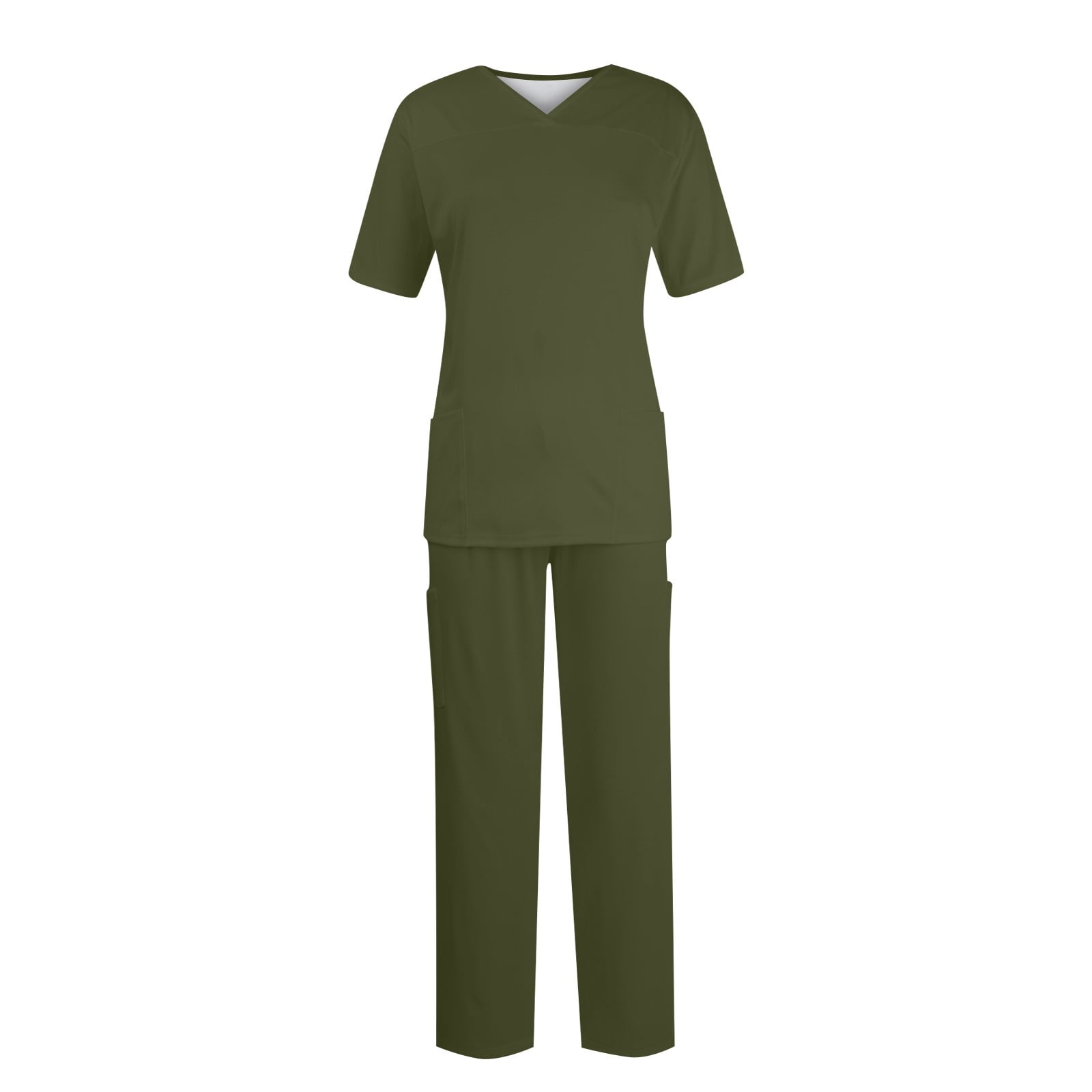 YDKZYMD Gray Womens Scrub Sets L Dark Green Medical Nursing Uniform 2 ...