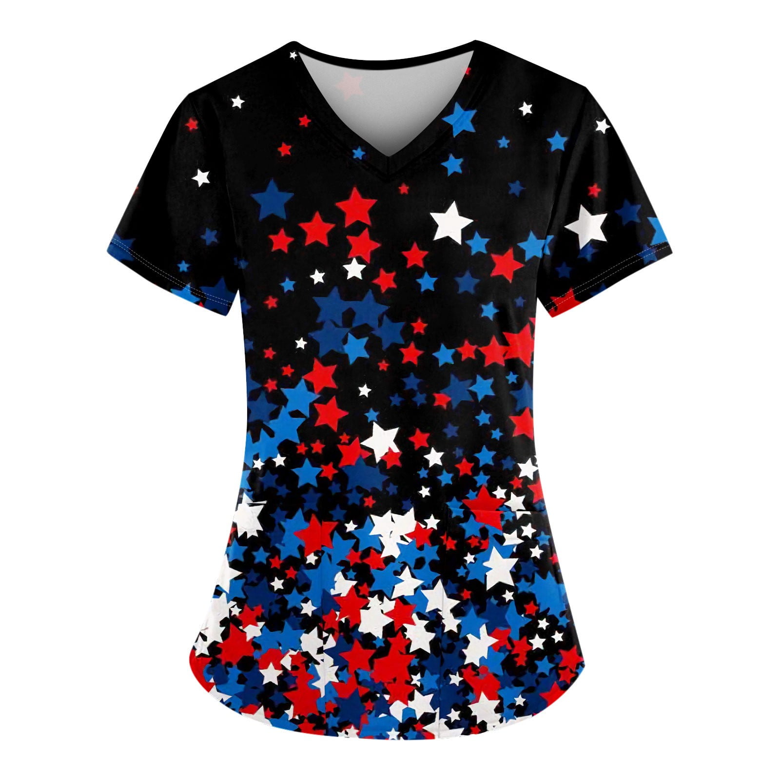 YDKZYMD Independence Day Fall Scrub Tops for Women Flag Freedom ...