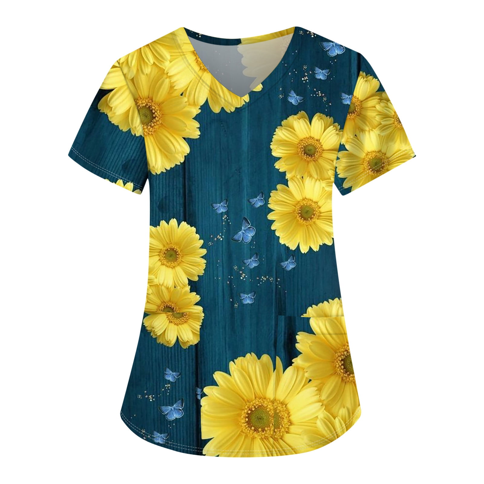 YDKZYMD Scrub Tops Uniforms for Women Set Cartoon Animal Workwear ...