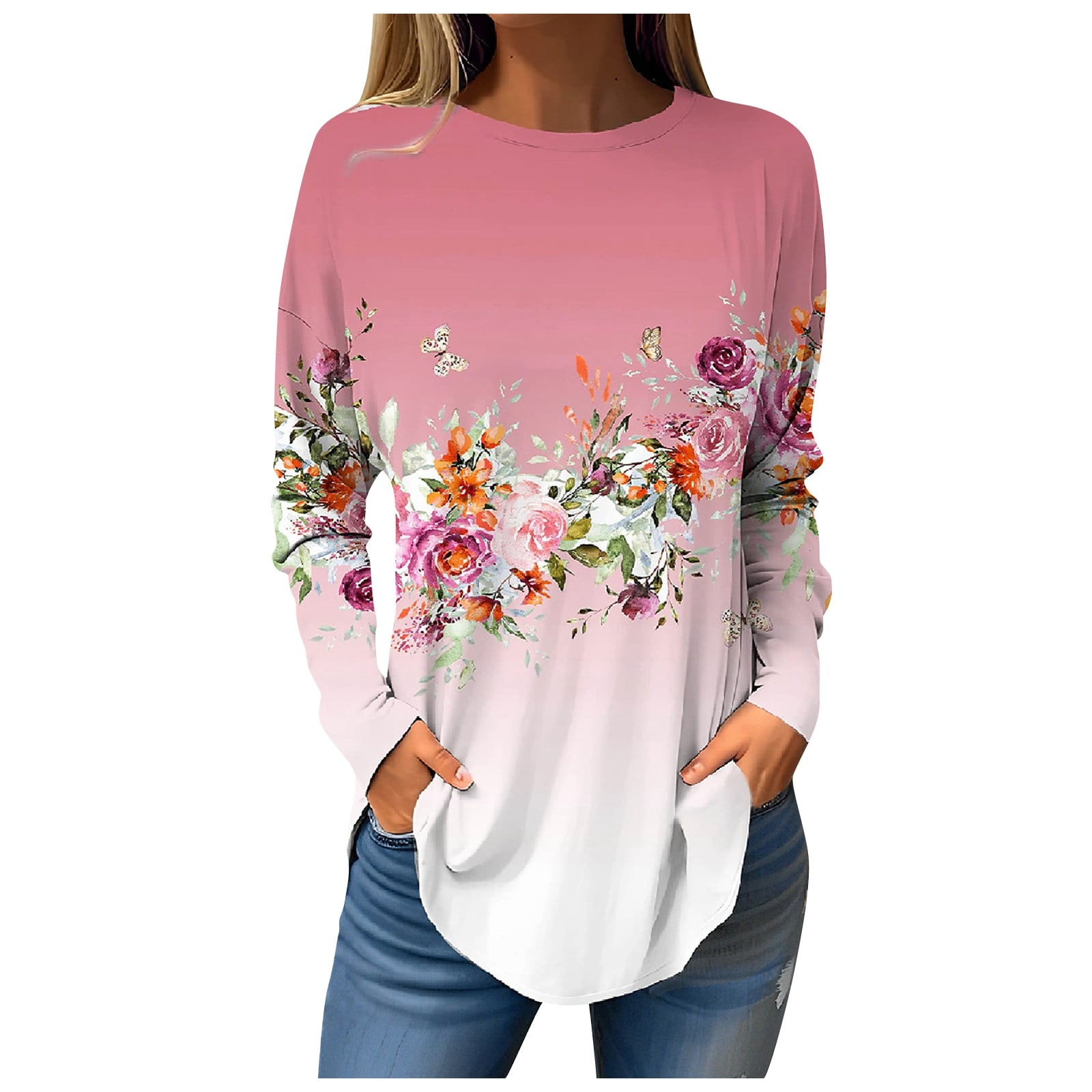 YDKZYMD Snowman Shirts Women Long Sleeve Long Sleeve Athletic Oversized ...