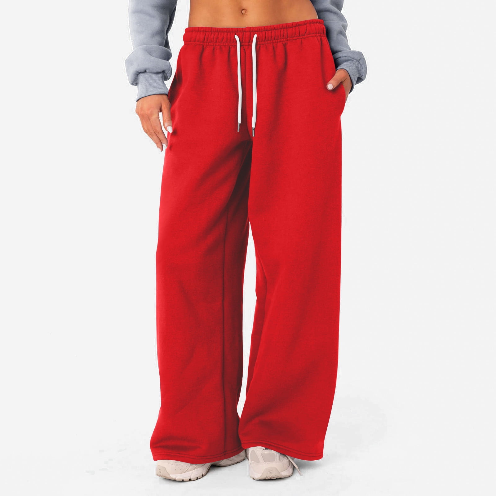 YDKZYMD Womens Sweatpants with Pockets Plus Size Wide Leg Fall ...