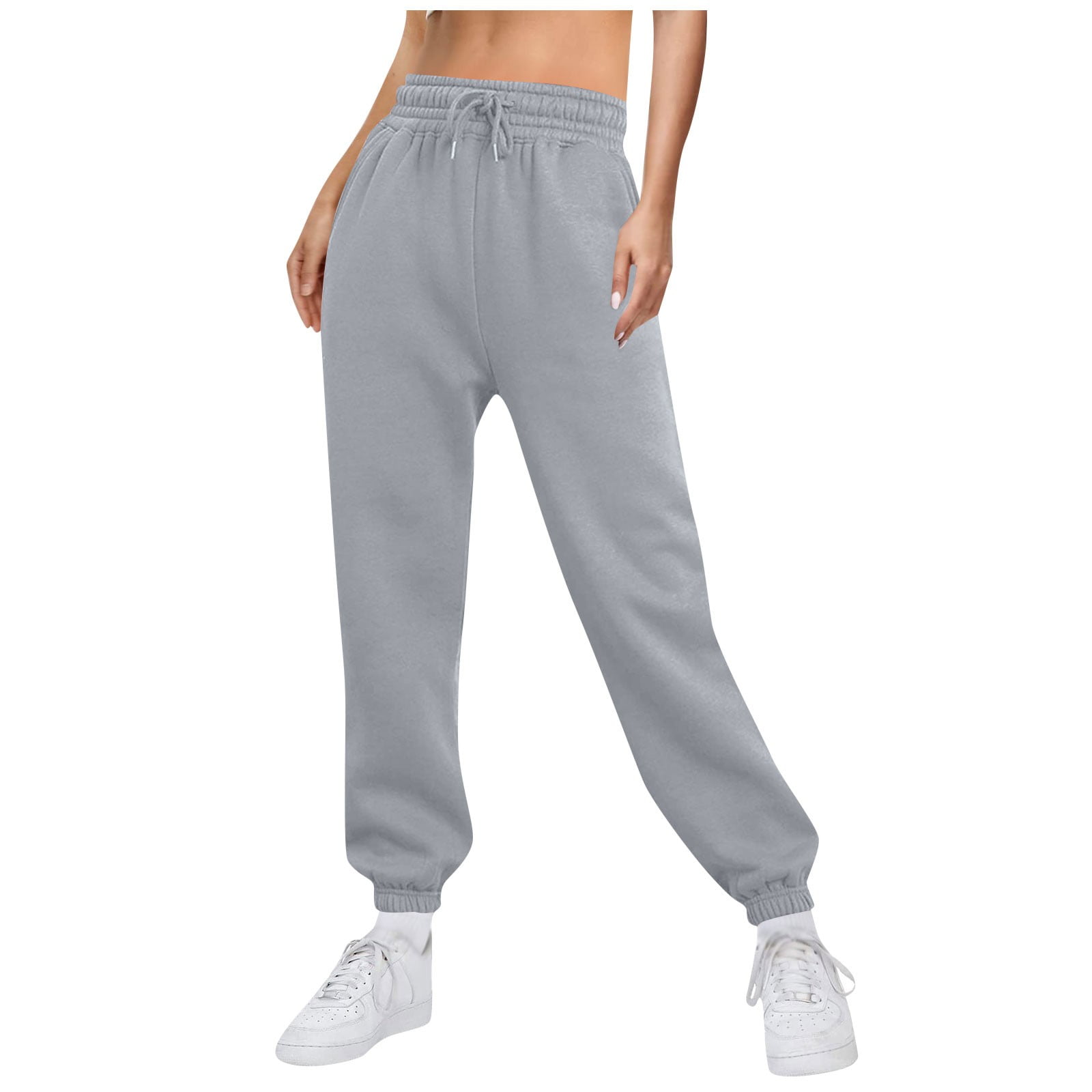 YDKZYMD Womens Sweatpants With Pockets Tall Loose Athletic Gray Baggy ...