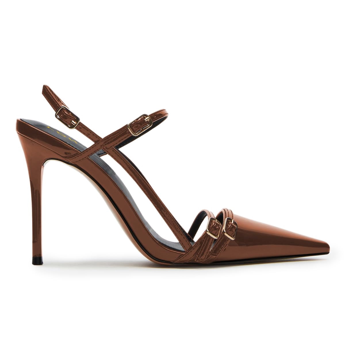 YDN Women Buckle Slingback Stiletto High Heels Thin Strap Pointed Toe ...