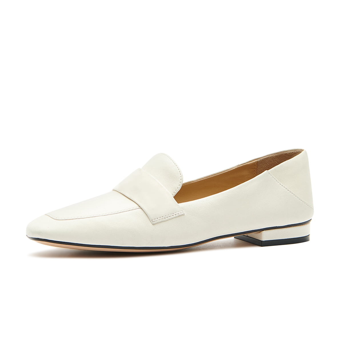 YDN Women Chic Square Closed Toe Slip On Loafer Flats Block Low Heel ...