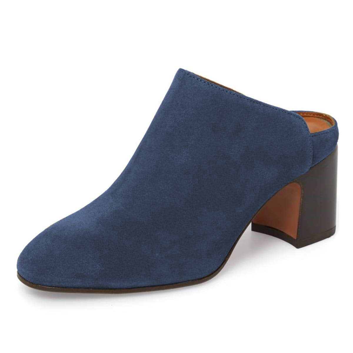 YDN Women Classic Chunky Clogs Mid Heels Slide Mule Slip On Closed Toe ...