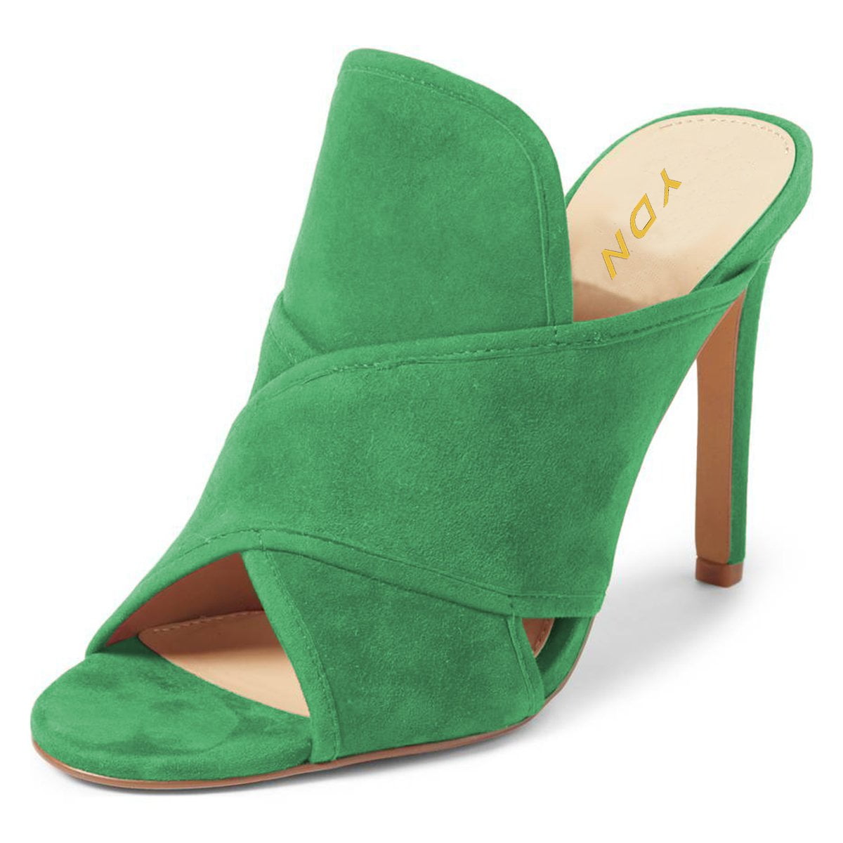 YDN Women Classic Round Open Toe Stiletto Sandals High Heels Backless ...