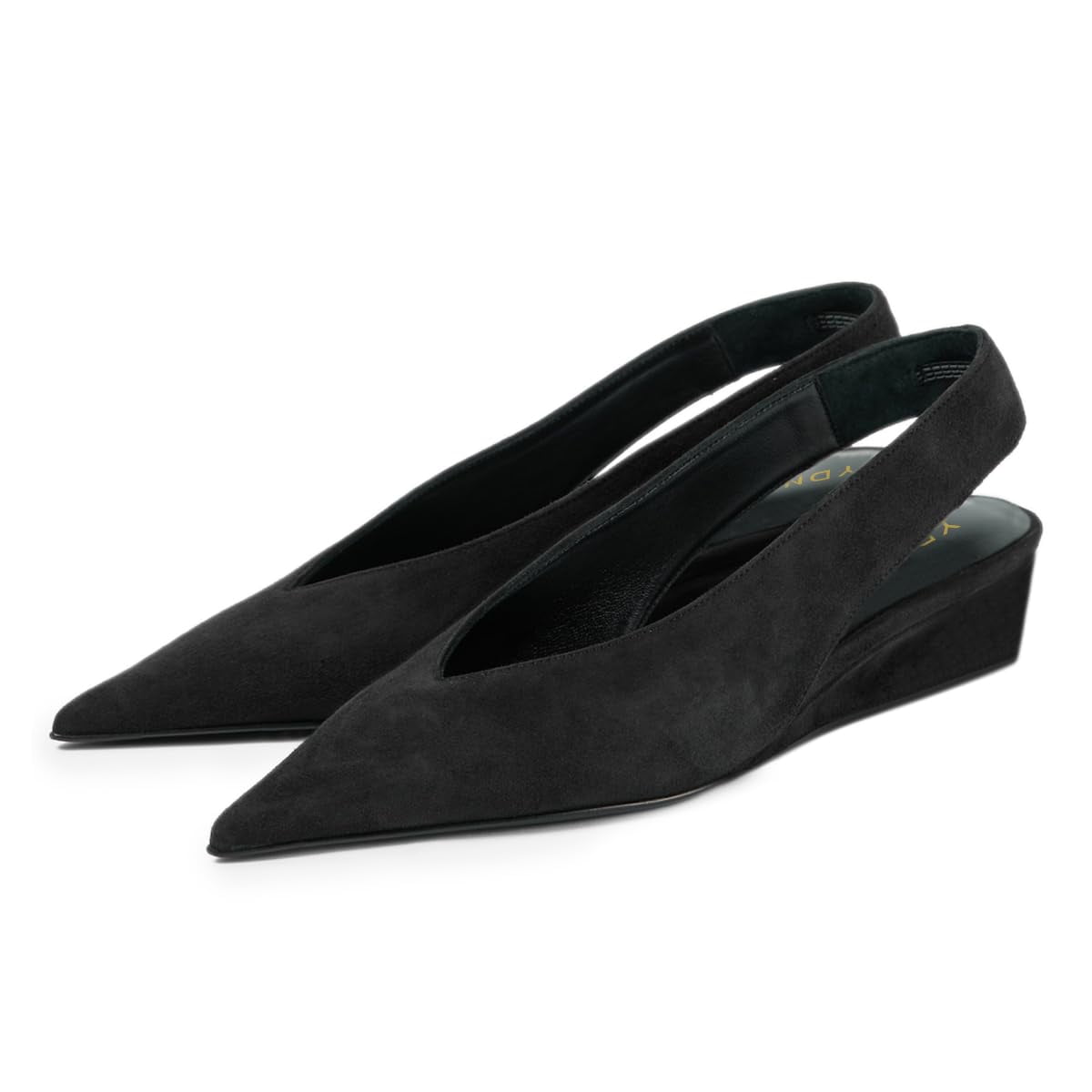 YDN Women Comfy Pointy Toe Low Heel Slip On Pumps Wedges Elastic ...