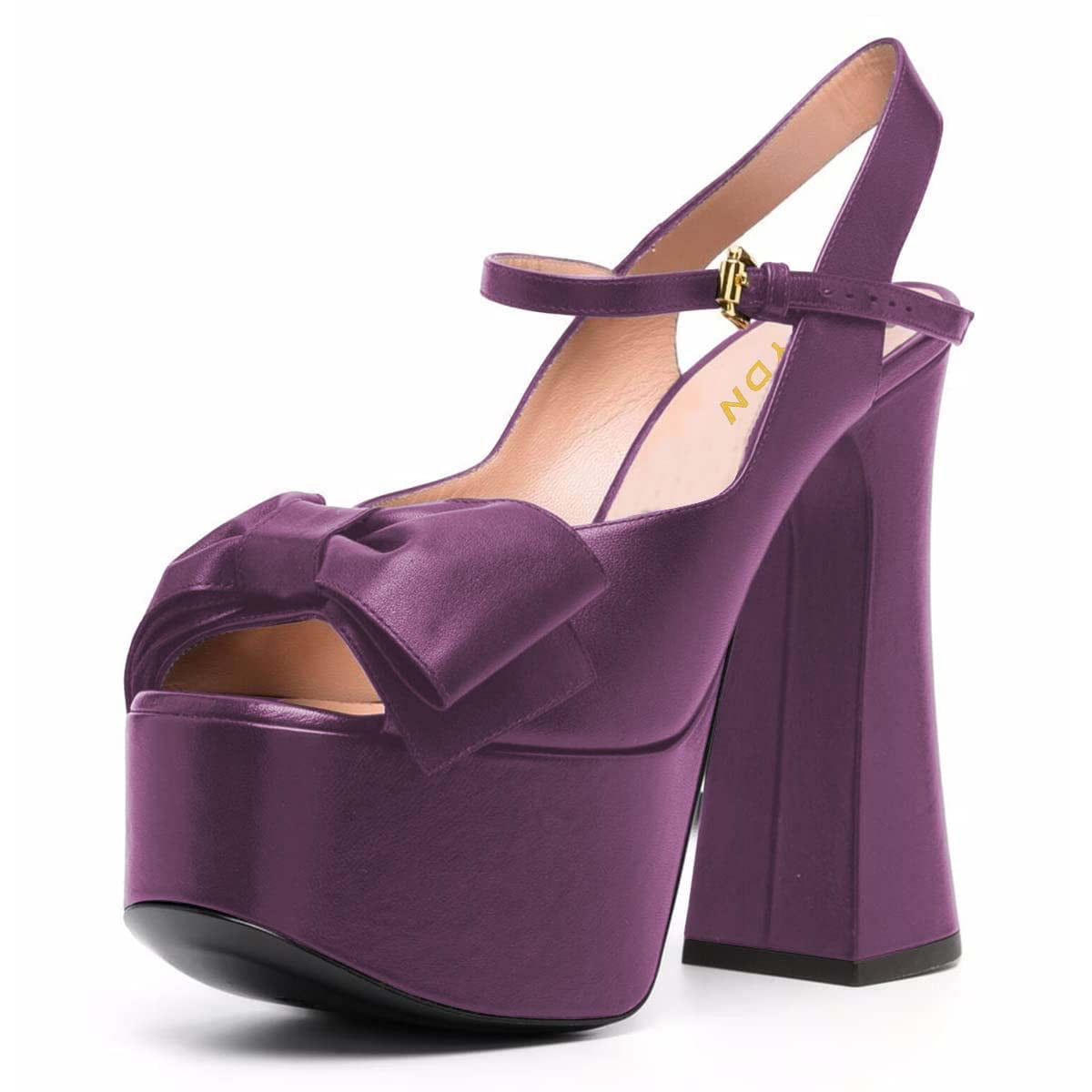 YDN Women Cute Bowknot Peep Open Toe Slingback Platform Sandals Chunky ...