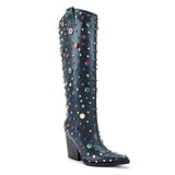 YDN Women Fashion Rhinestone Studded Knee High Boots Pull On Chunky ...
