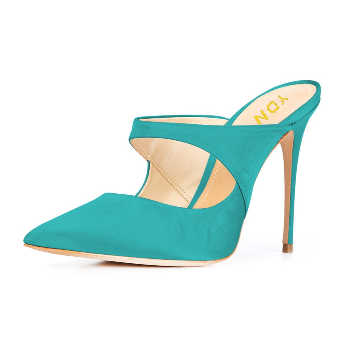 YDN Women Graceful Pointy Closed Toe Stiletto High Heel Mules Slip On ...