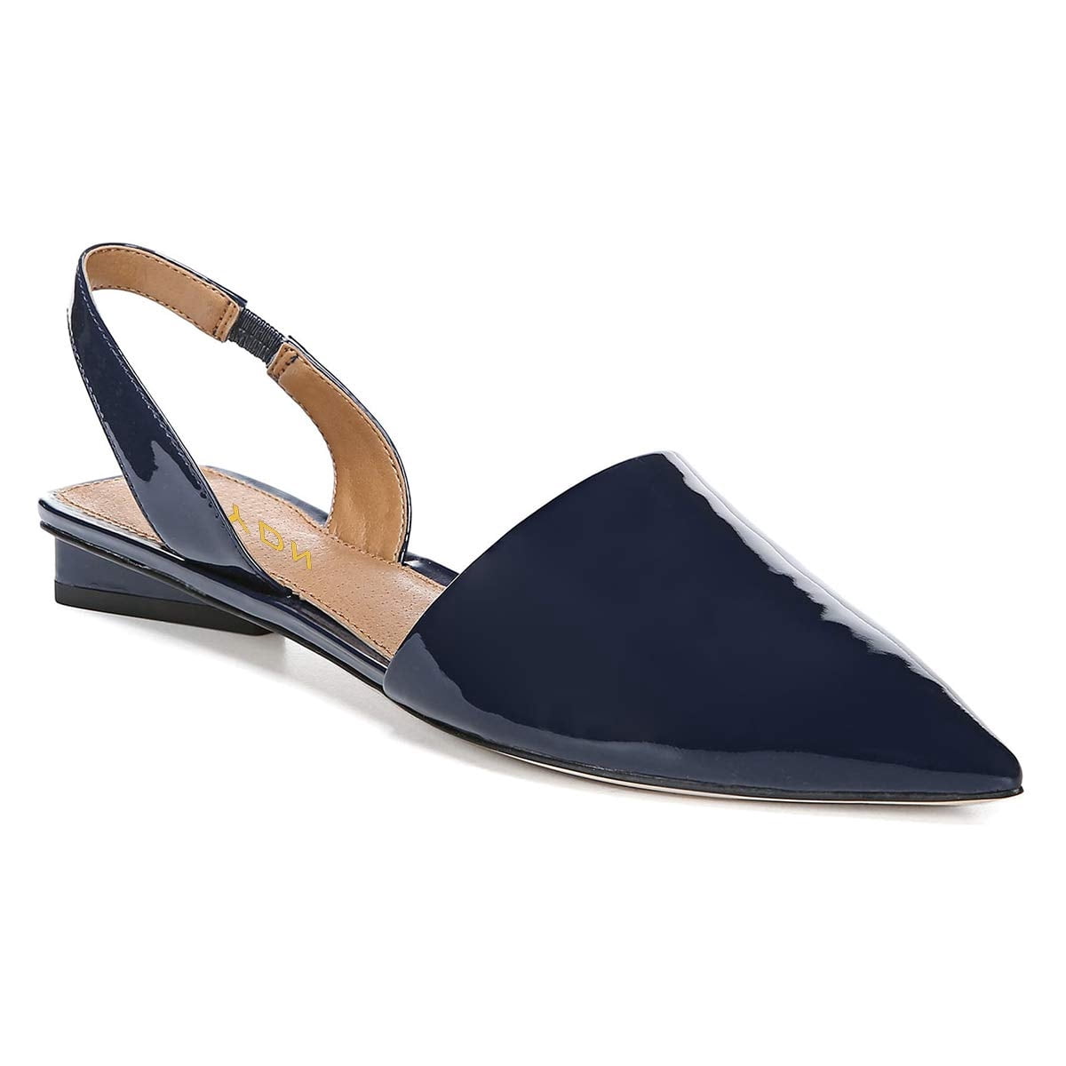 YDN Women Pointed Toe Slingback D'orsay Pumps Elastic Backstrap Low ...