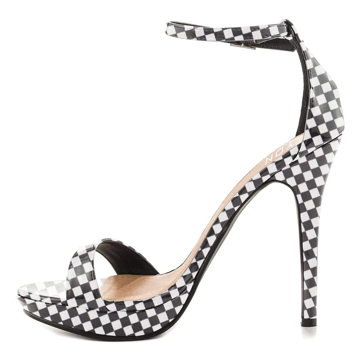 YDN Women Sexy Single Strap Open Toe Stiletto High Heel Sandals Ankle ...