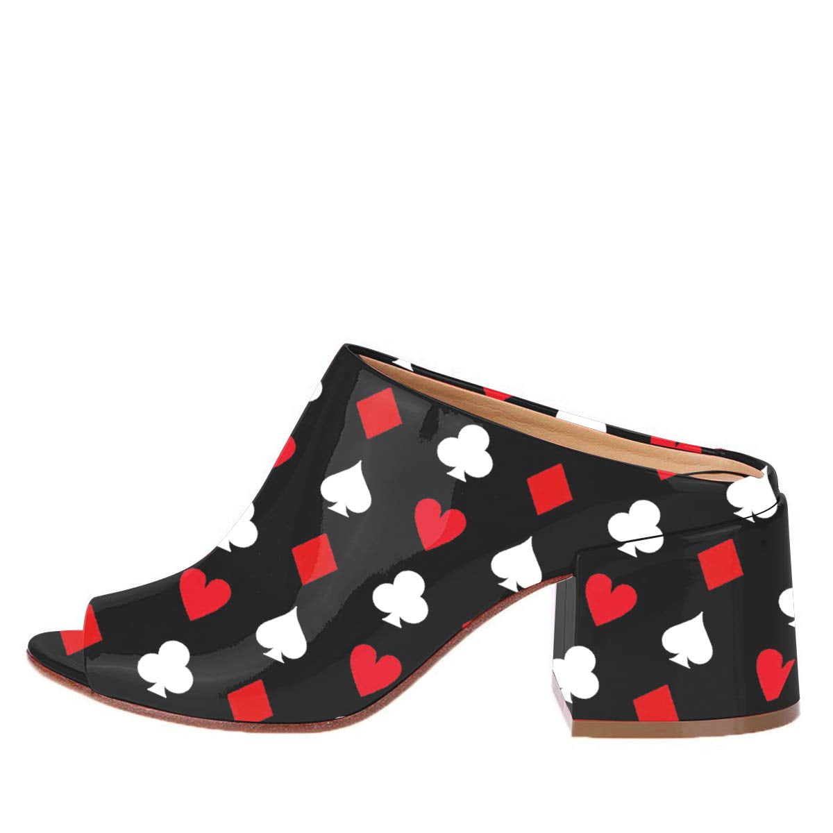 YDN Women Stylish Peep Open Toe Block Chunky Low Heel Mules Slide ...