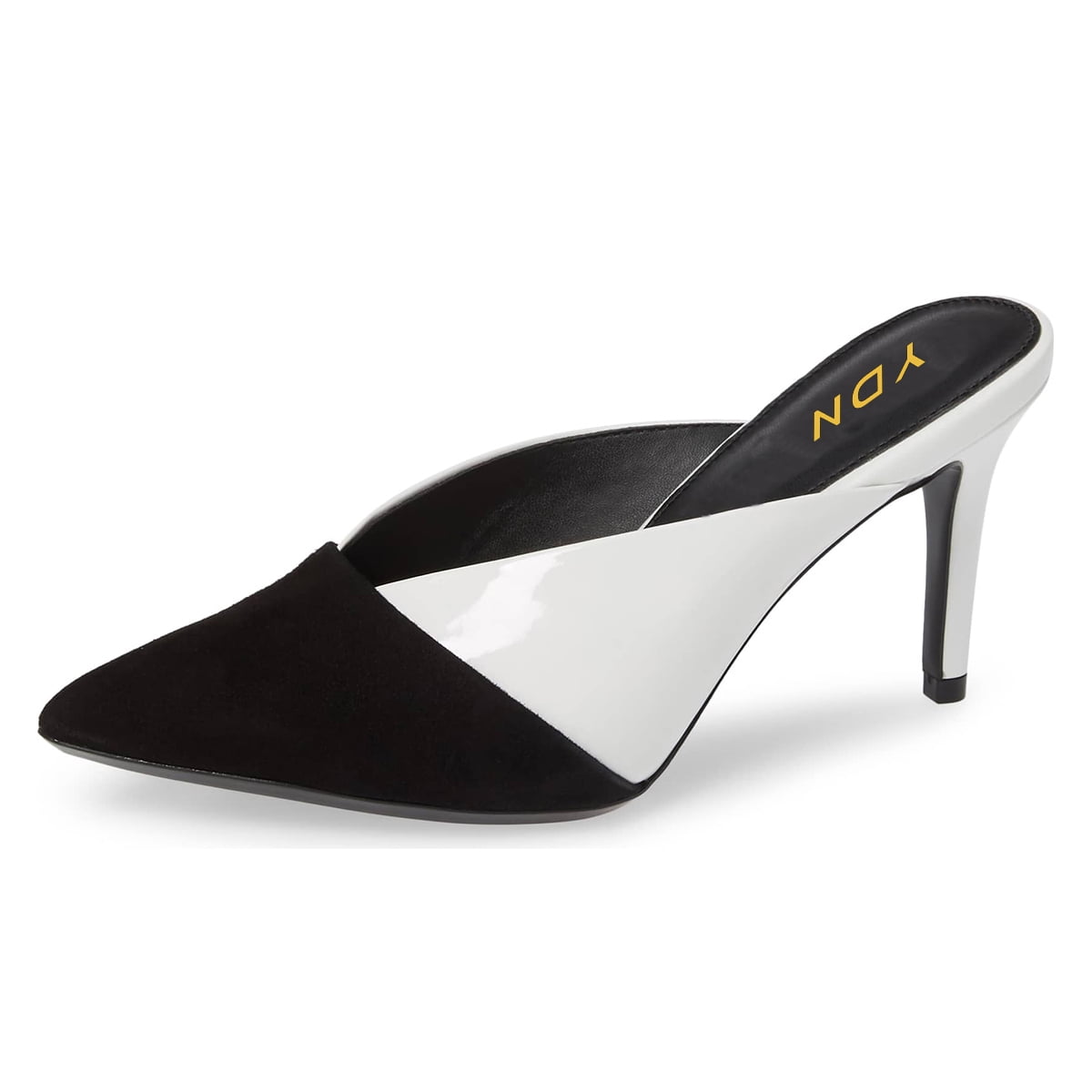 YDN Women's Pointy Closed Toe Stiletto High Heel Clogs Mules Slip On Bi ...