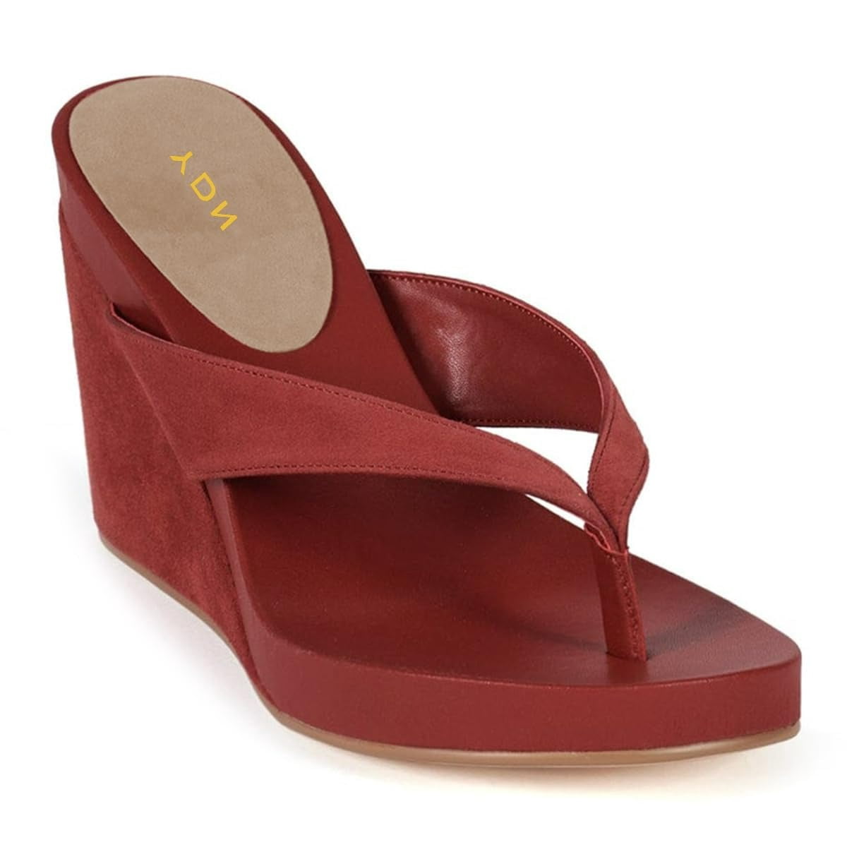 YDN Women's Split Toe Flip Flops Slip on Platform Wedge High Heels ...