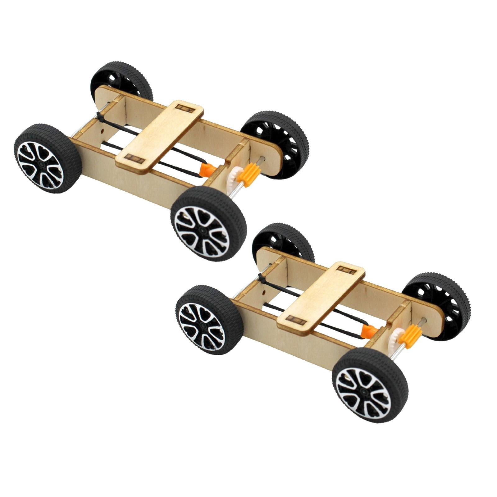 YDNGF 2PCS Elastic Rubber Band Car DIY Car Kits Science Toys, DIY STEM ...