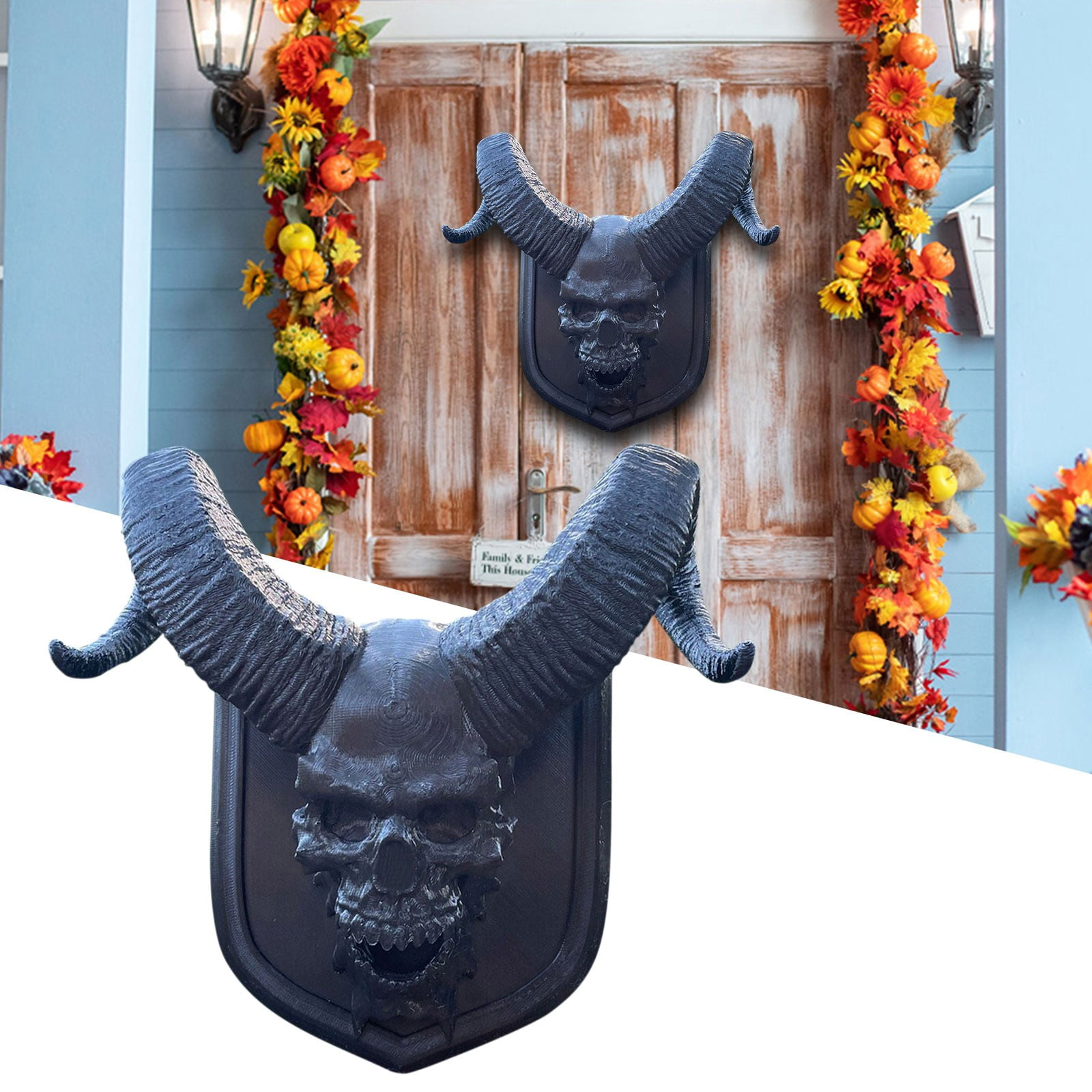 YDNGF Demon Sheep Head Devil Skull Scalp Tailgate Badge Devil Sheep ...