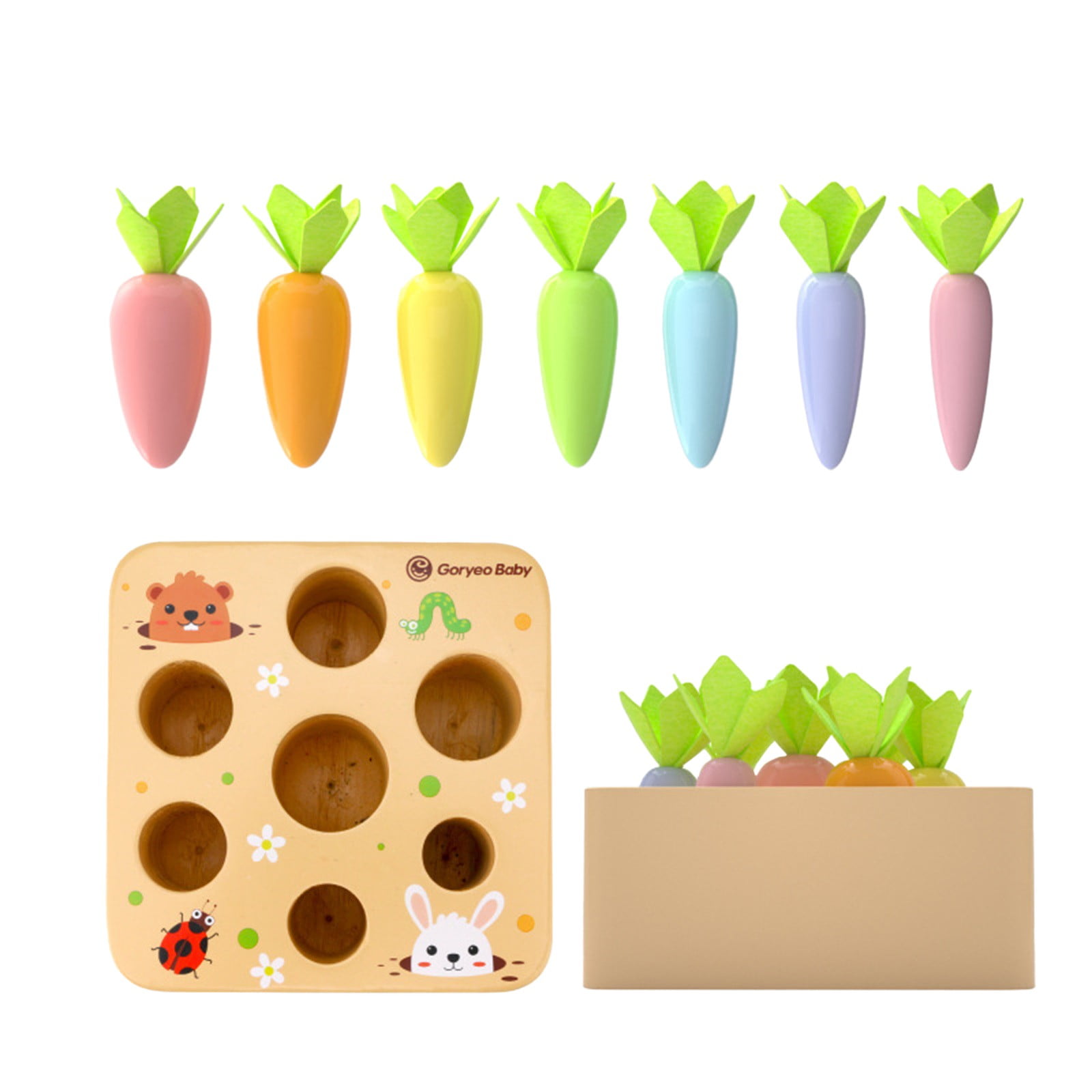 YDNGF Insert Radish Wooden Carrot Game Toy for Toddlers Montessori ...