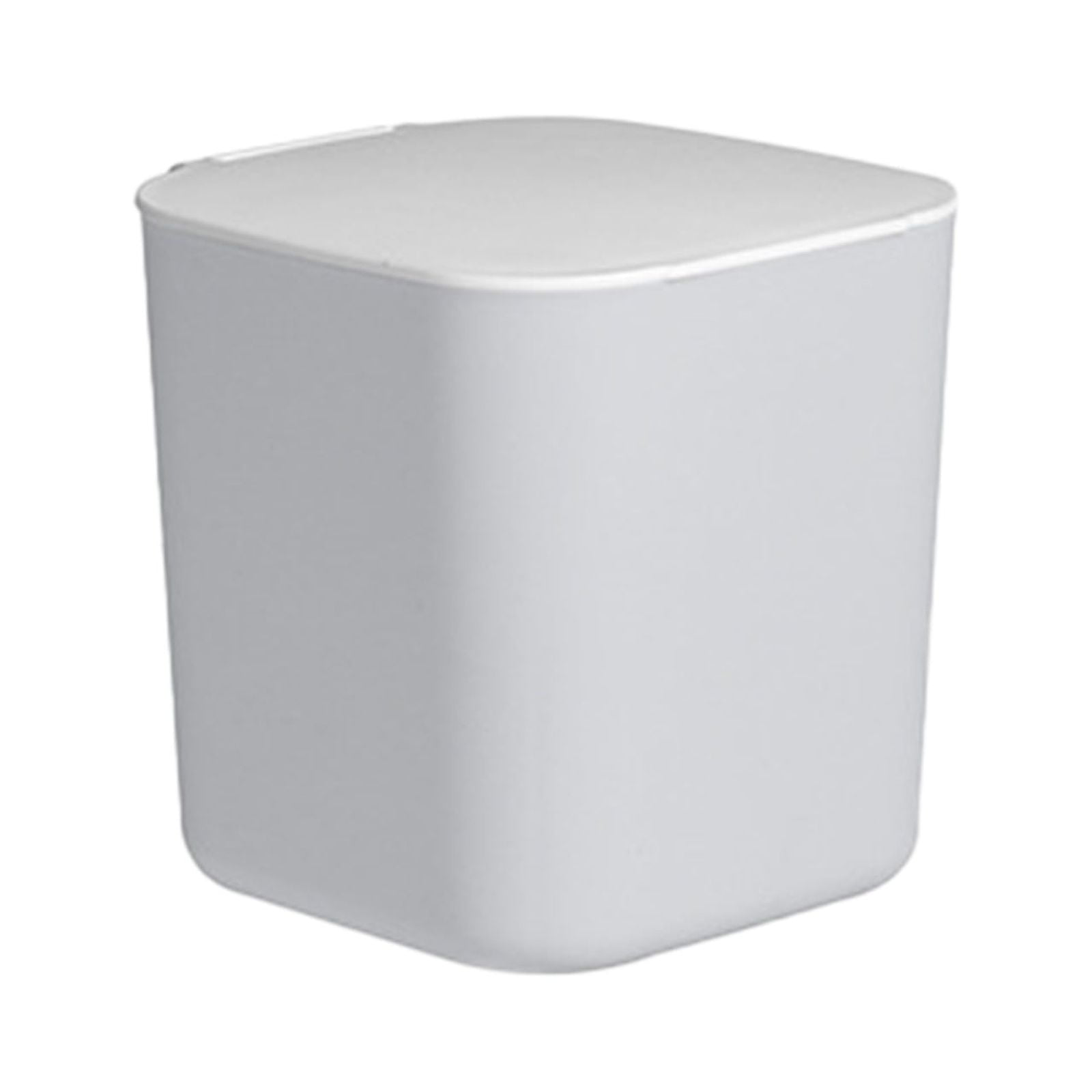 YDNGF Small Trash Can Desktop Pressing Trash Can Plastic Narrow White ...