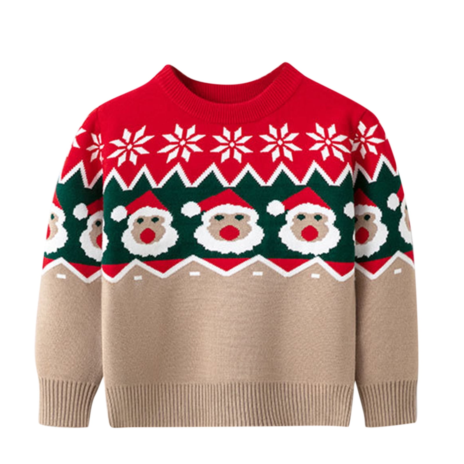 BJUTIR Girls Sweaters Boys Girls Christmas Xmas Santa Prints Sweater ...