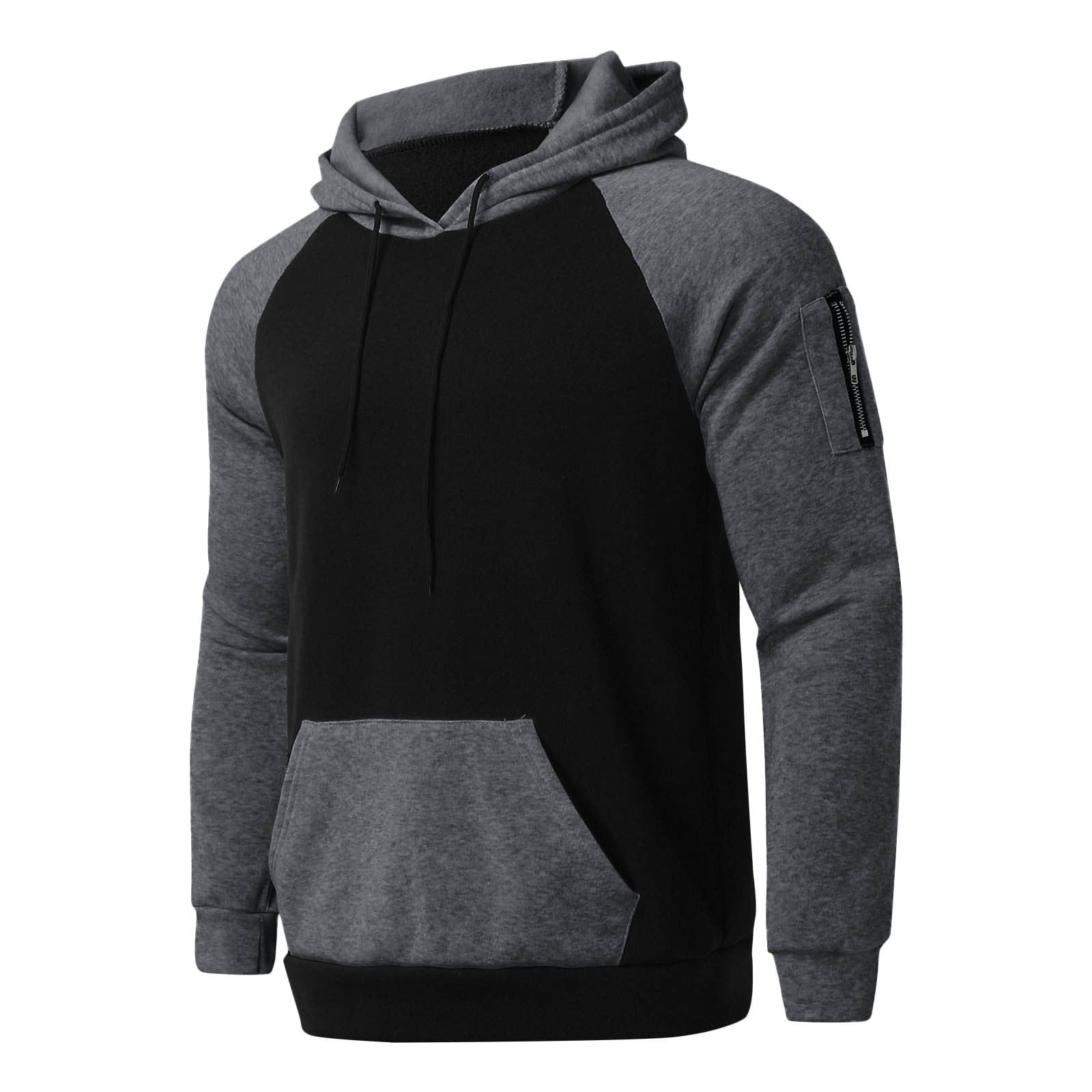 YDOJG Mens Hoodies Male Casual Patchwork Hoodies Raglan Sleeve ...