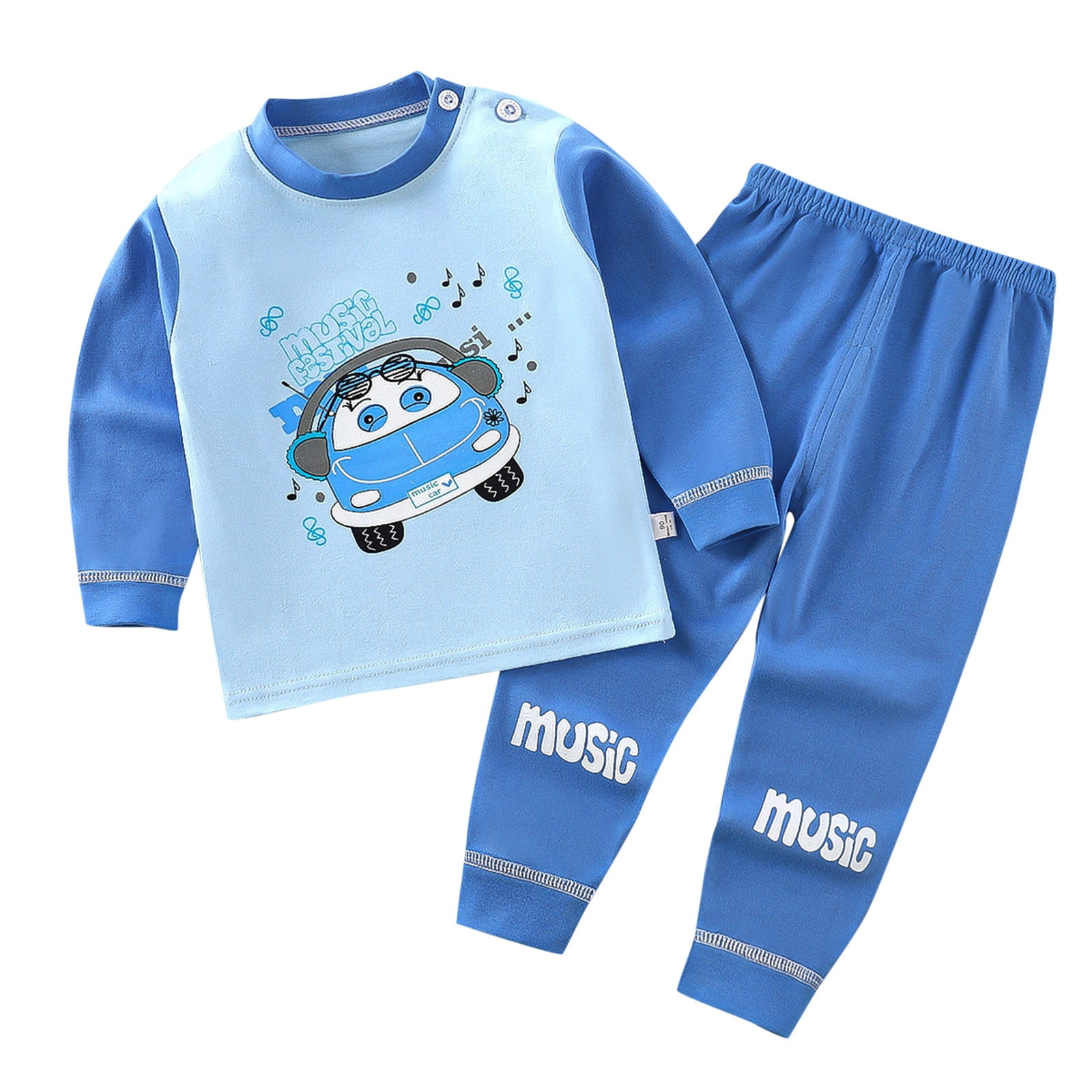YDOJG Toddler Boys Girls Pajamas Kids Baby Pjâ S Long Sleeve Cute Cartoon Tops Pants Sleepwear ...