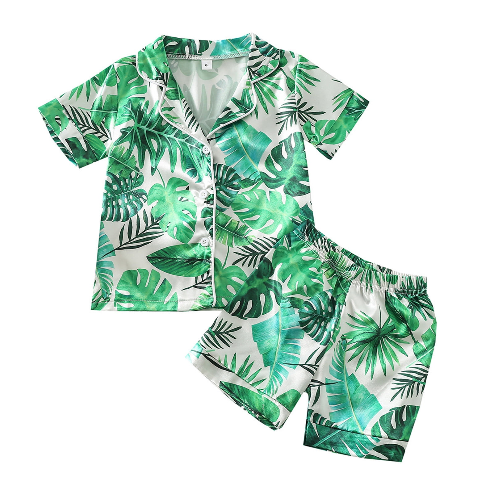Toddler Outft Boy Short Sleeve Leaf Prints T Shirt Tops Shorts Child ...