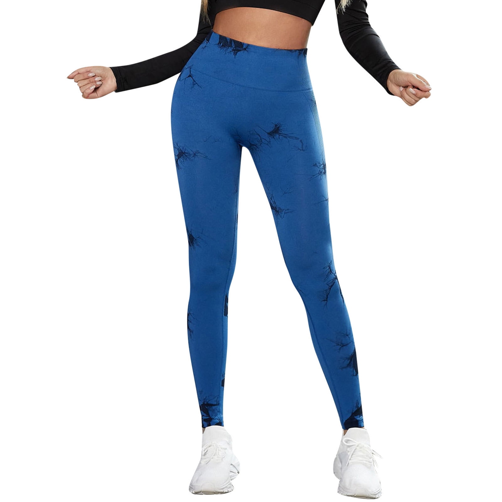 YDOJG Women Pants Dressy Casual Seamless Tie Dye And Tie Float Yoga ...