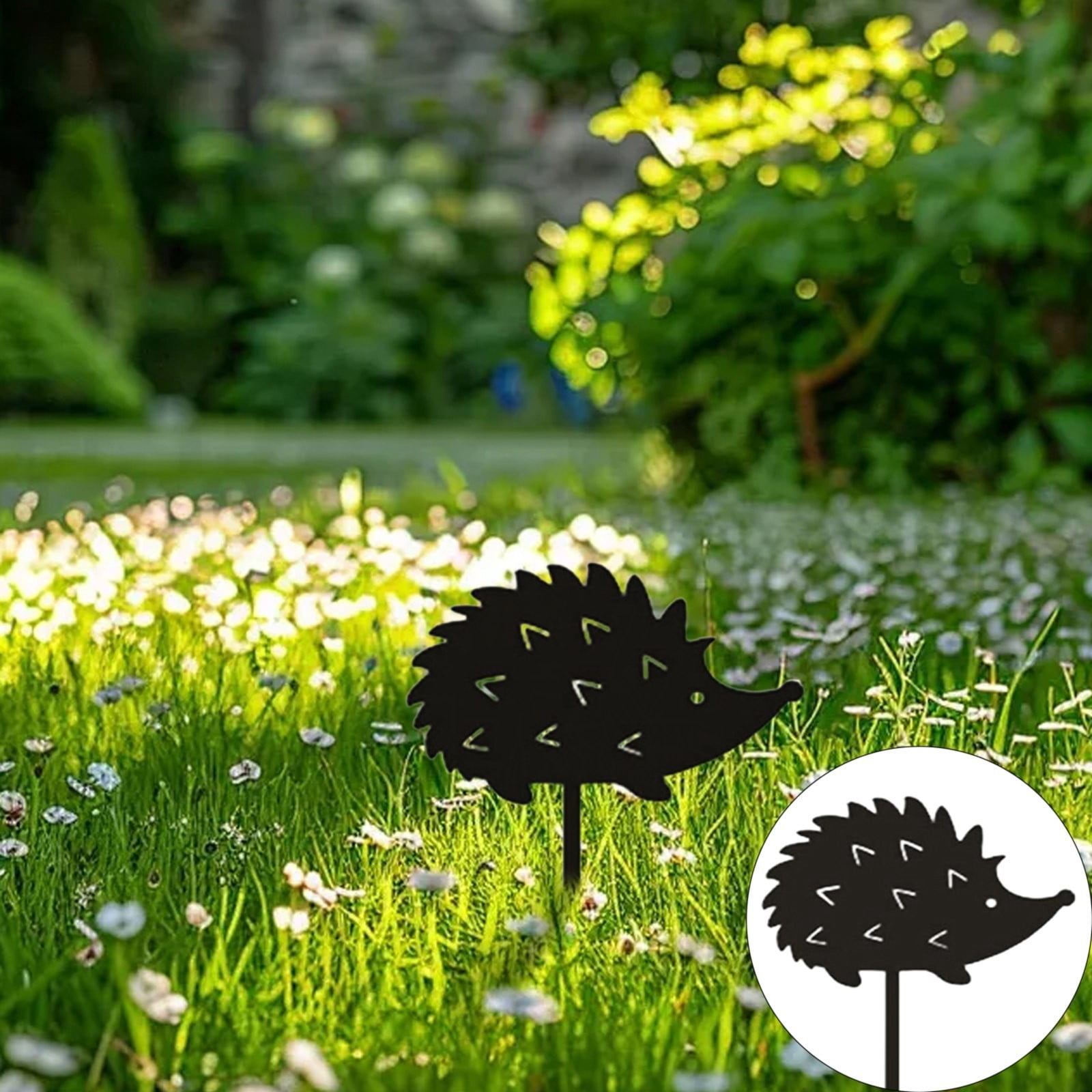 YDYB Hedgehogs Metal Garden Statues, 4.3 Inch Black Animals Yard Art ...