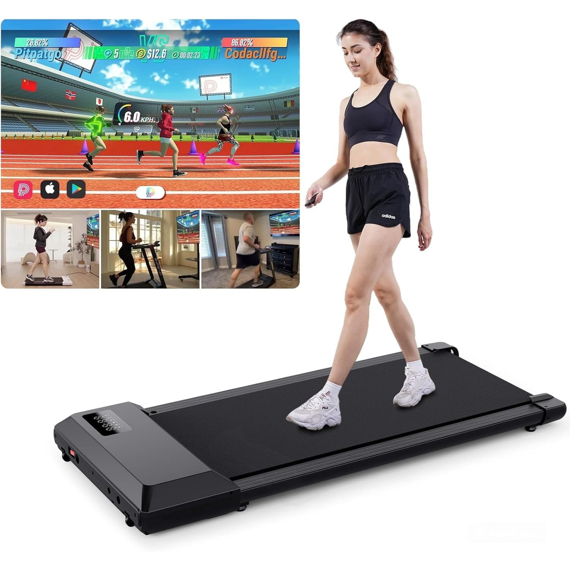 YDZJY Electric Exercise Treadmill, 0.6-3.8 mph Walking Pad with Remote ...