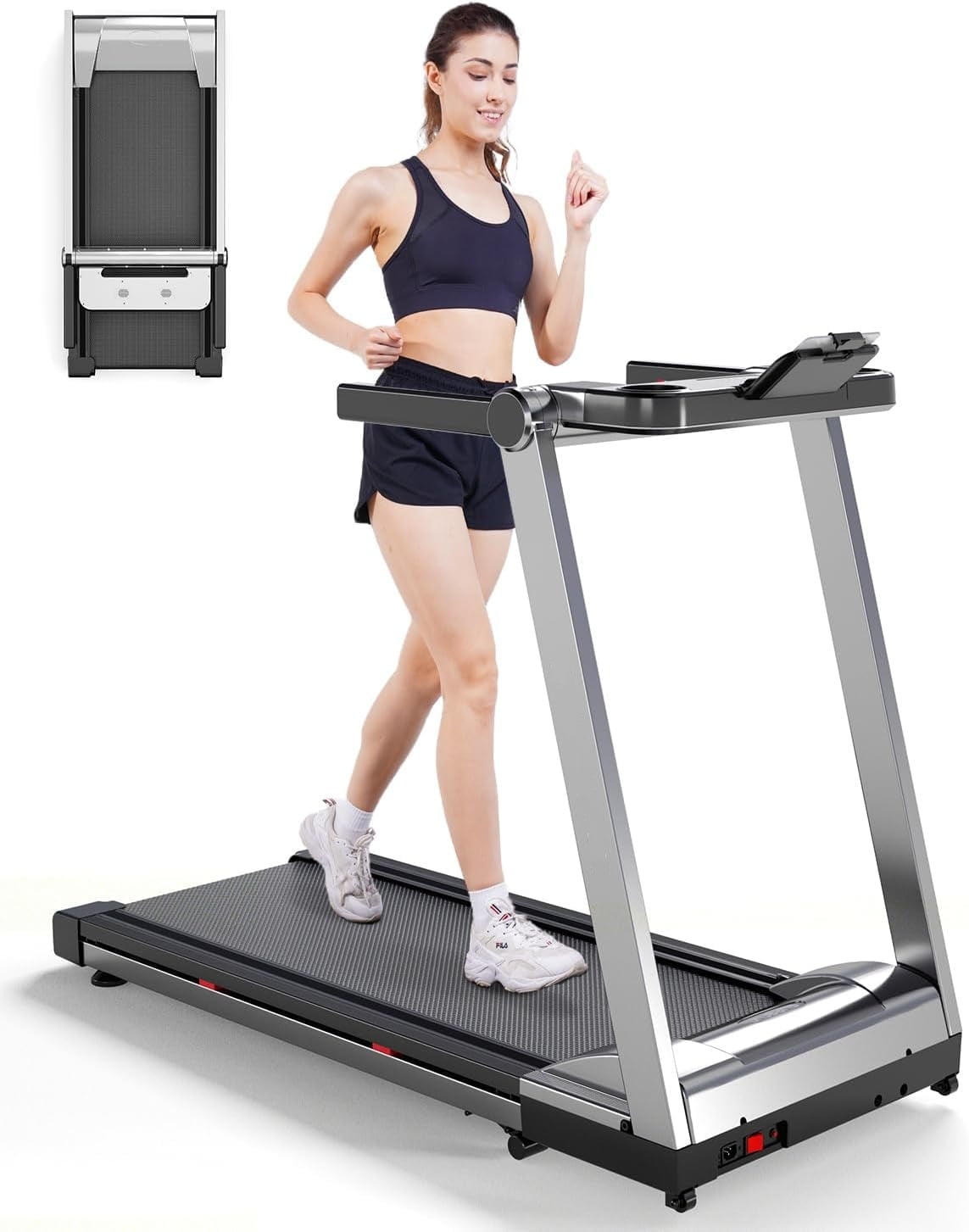 YDZJY Folding Treadmill with Incline, 350lbs Capacity Treadmill with App and Bluetooth, Powerful ...