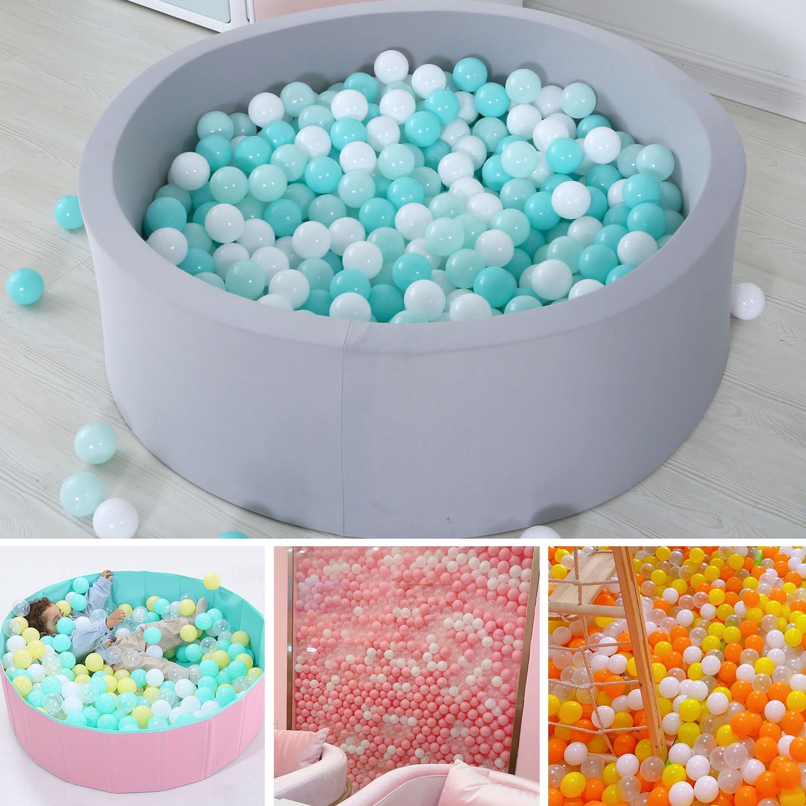 YDxl 100Pcs Ball Pit Balls Thickened Eco-friendly Smooth Reusable Bite ...