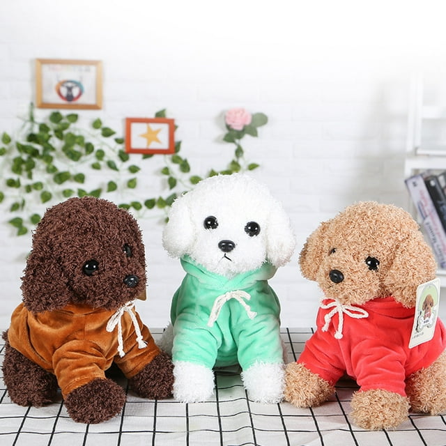 YDxl Simulation Curly Hair Poodle Dog Puppy Stuffed Plush Doll Home ...